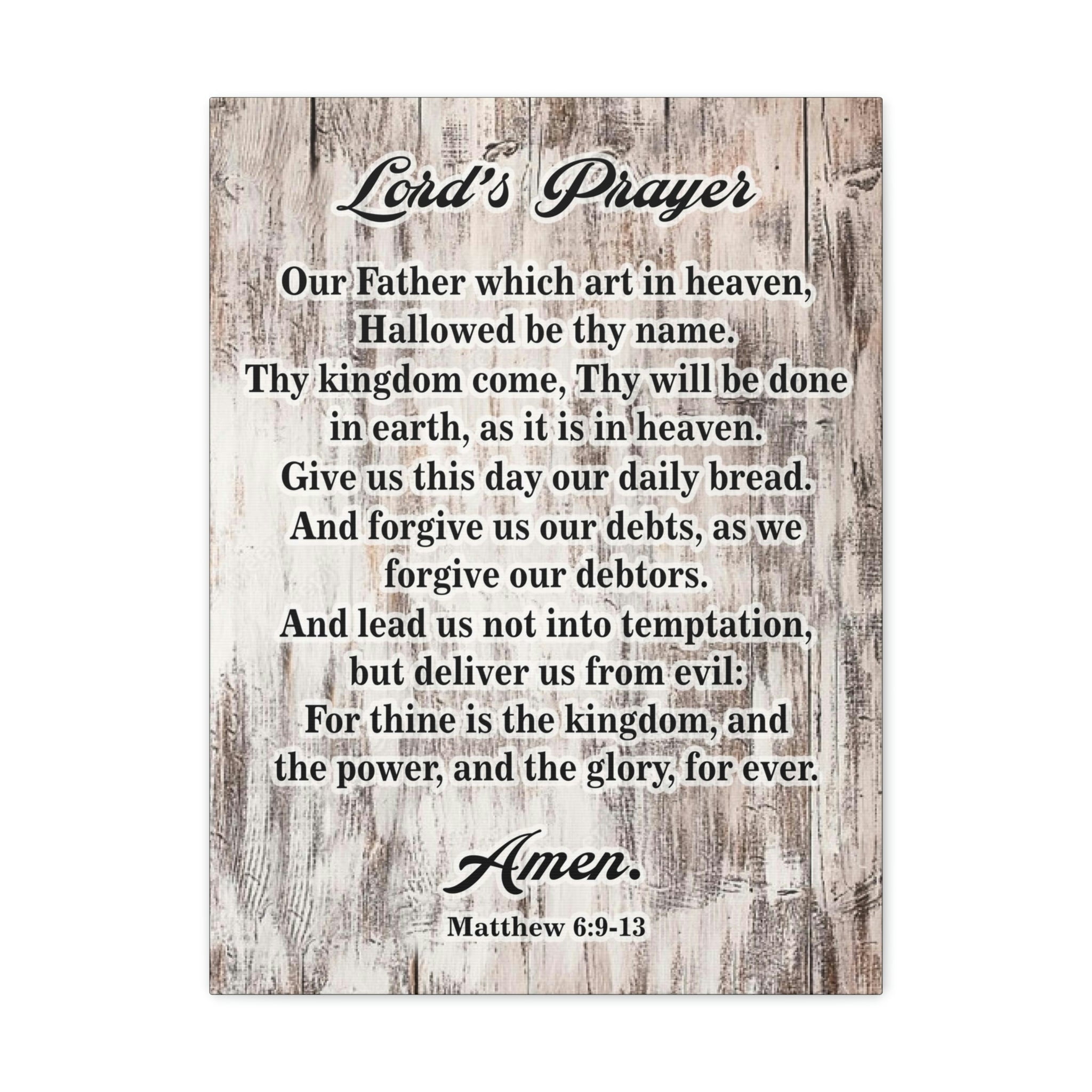 Scripture Walls Lords Prayer Matthew 6:9-13 Brown Bible Verse Canvas ...
