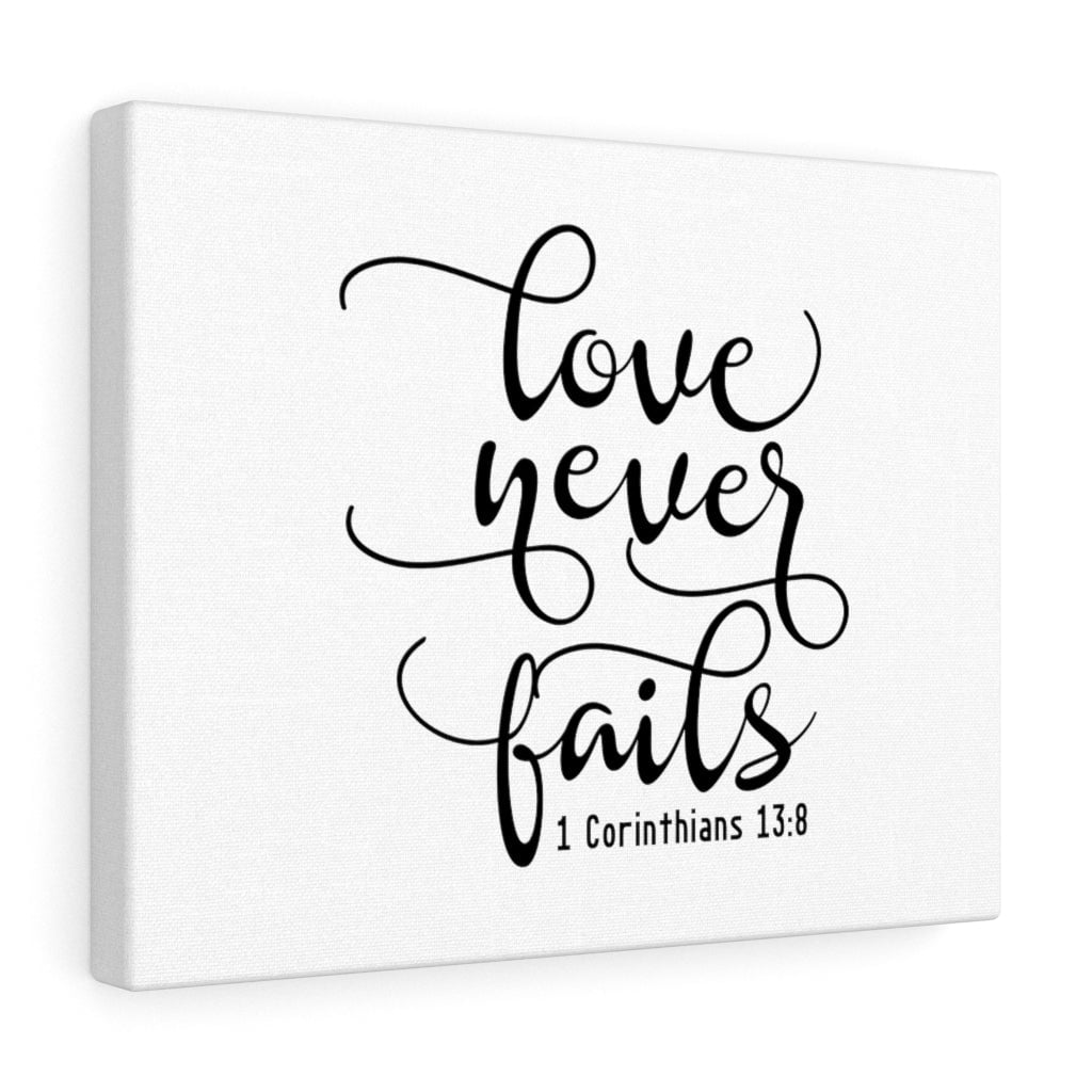 Scripture Walls Love Never Fails 1 Corinthians 13:8 Bible Verse Canvas ...