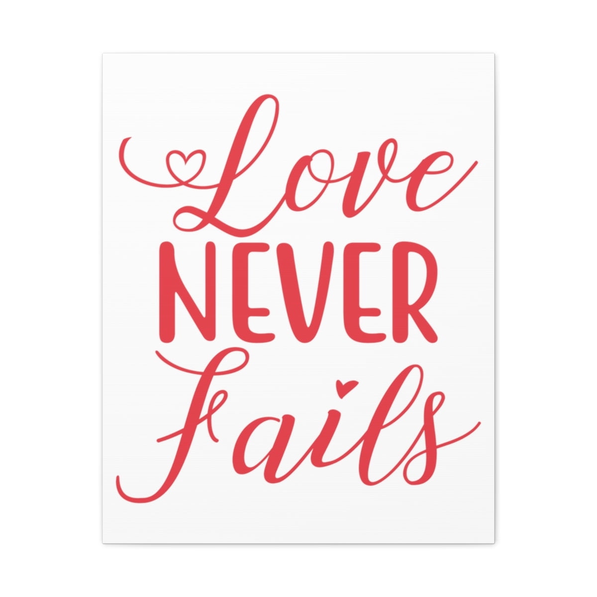 Scripture Walls Love Never Fails 1 Corinthians 13:8 Red Christian Wall ...
