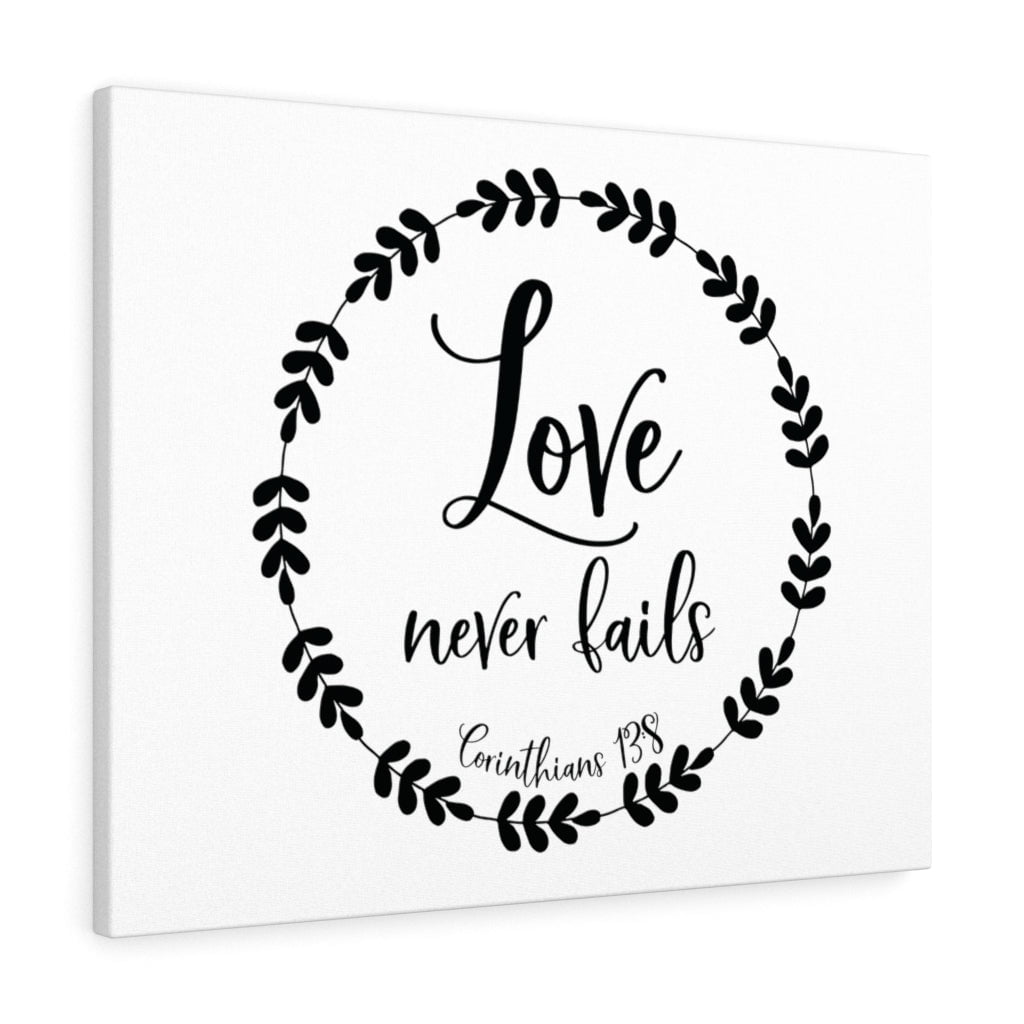 Scripture Walls Love Never Fails Corinthians 13:8 Bible Verse Canvas ...