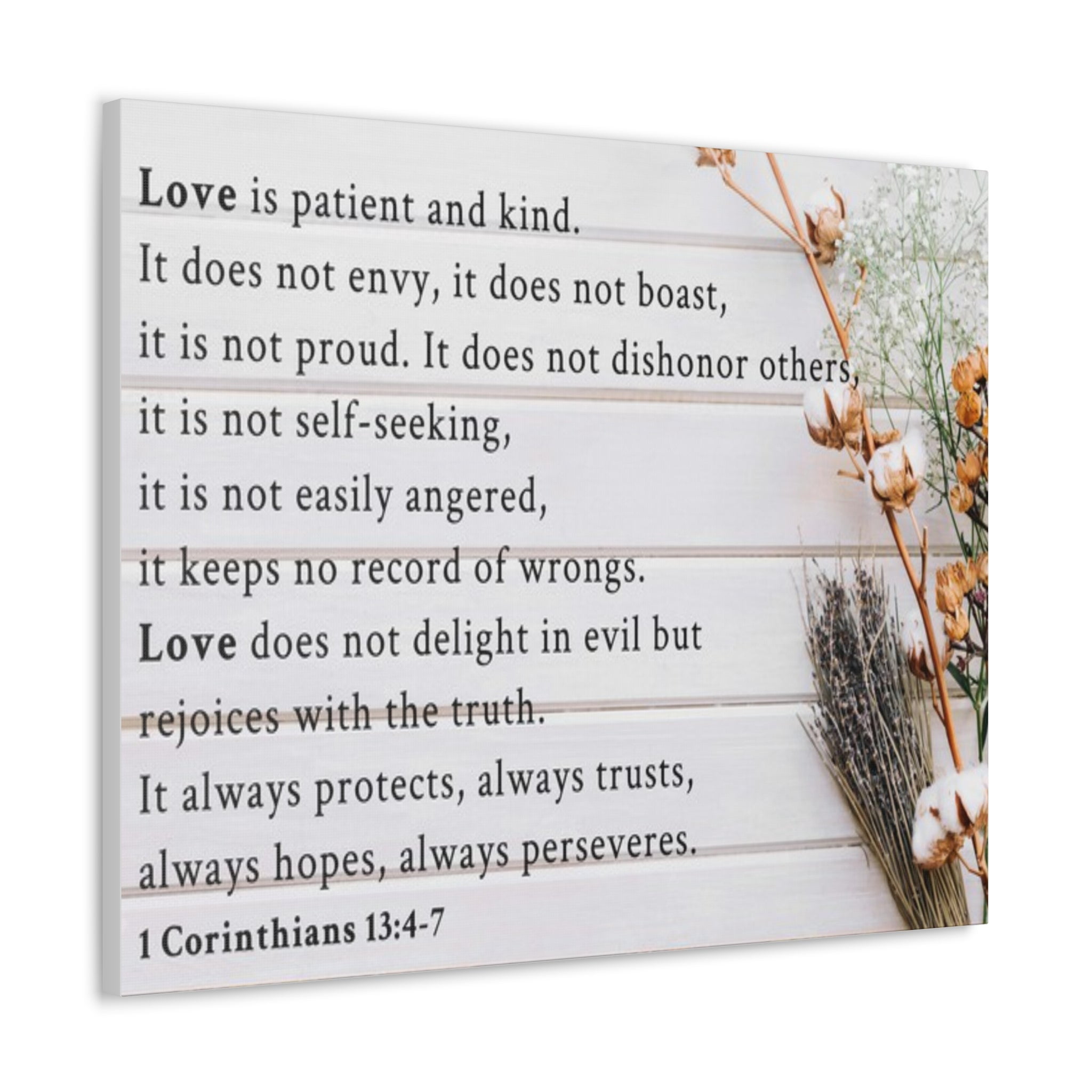 Scripture Walls Love is 1 Corinthians 13:4-7 Bible Verse Canvas ...