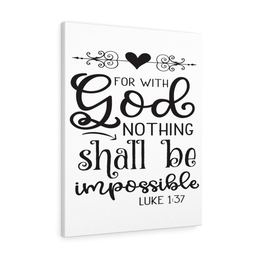 Scripture Walls Luke 1:37 For With God Heart Bible Verse Canvas ...