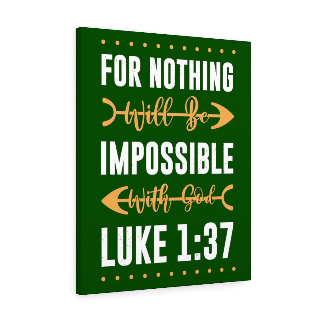 Scripture Walls Luke 1:37 Nothing Impossible Bible Verse Canvas ...