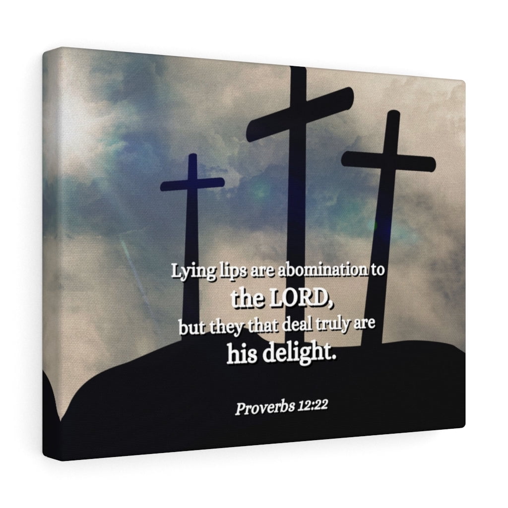 Scripture Walls Lying Lips Proverbs 12:22 Bible Verse Canvas Christian ...
