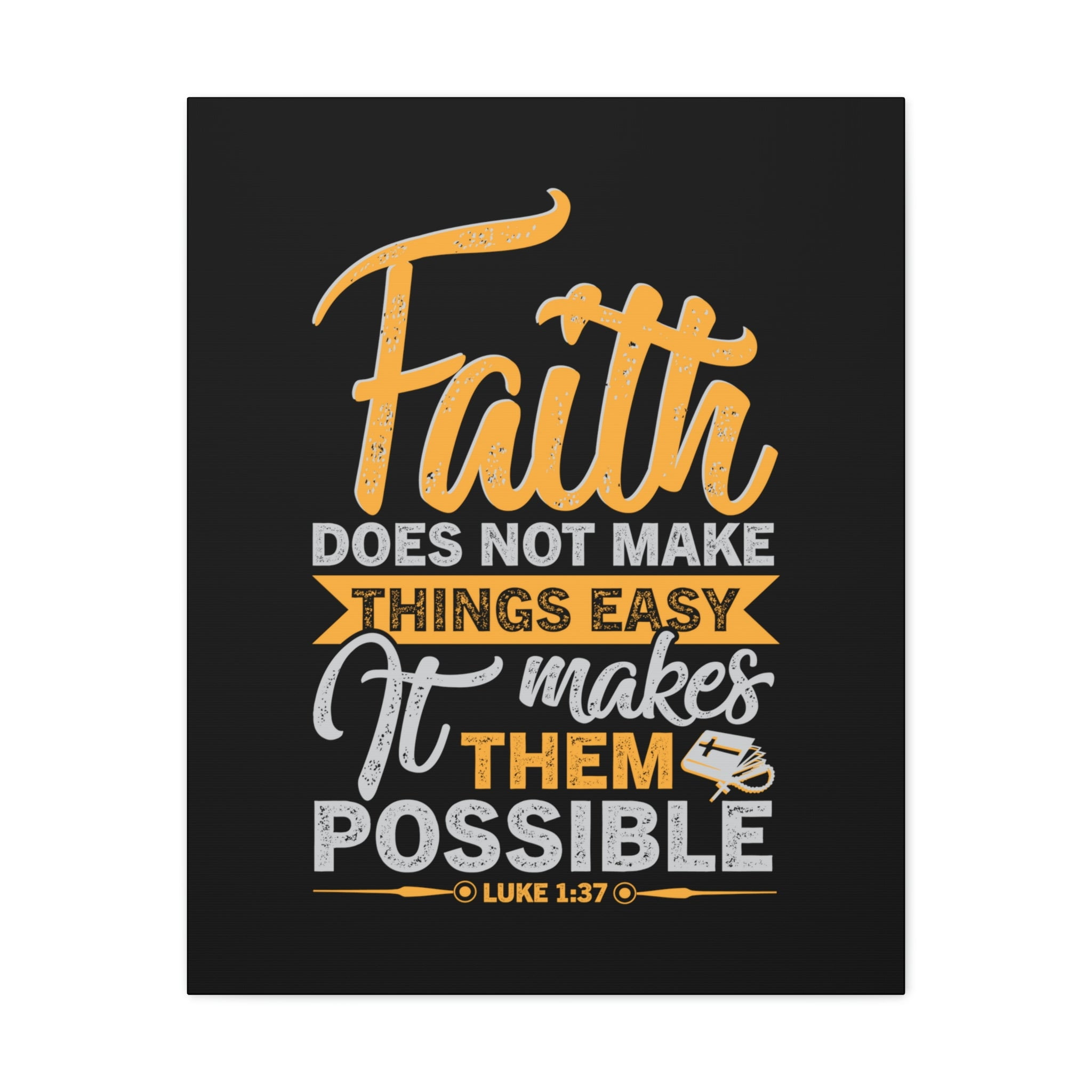 Scripture Walls Luke 1:37 Makes Them Possible Yellow Bible Verse Canvas ...
