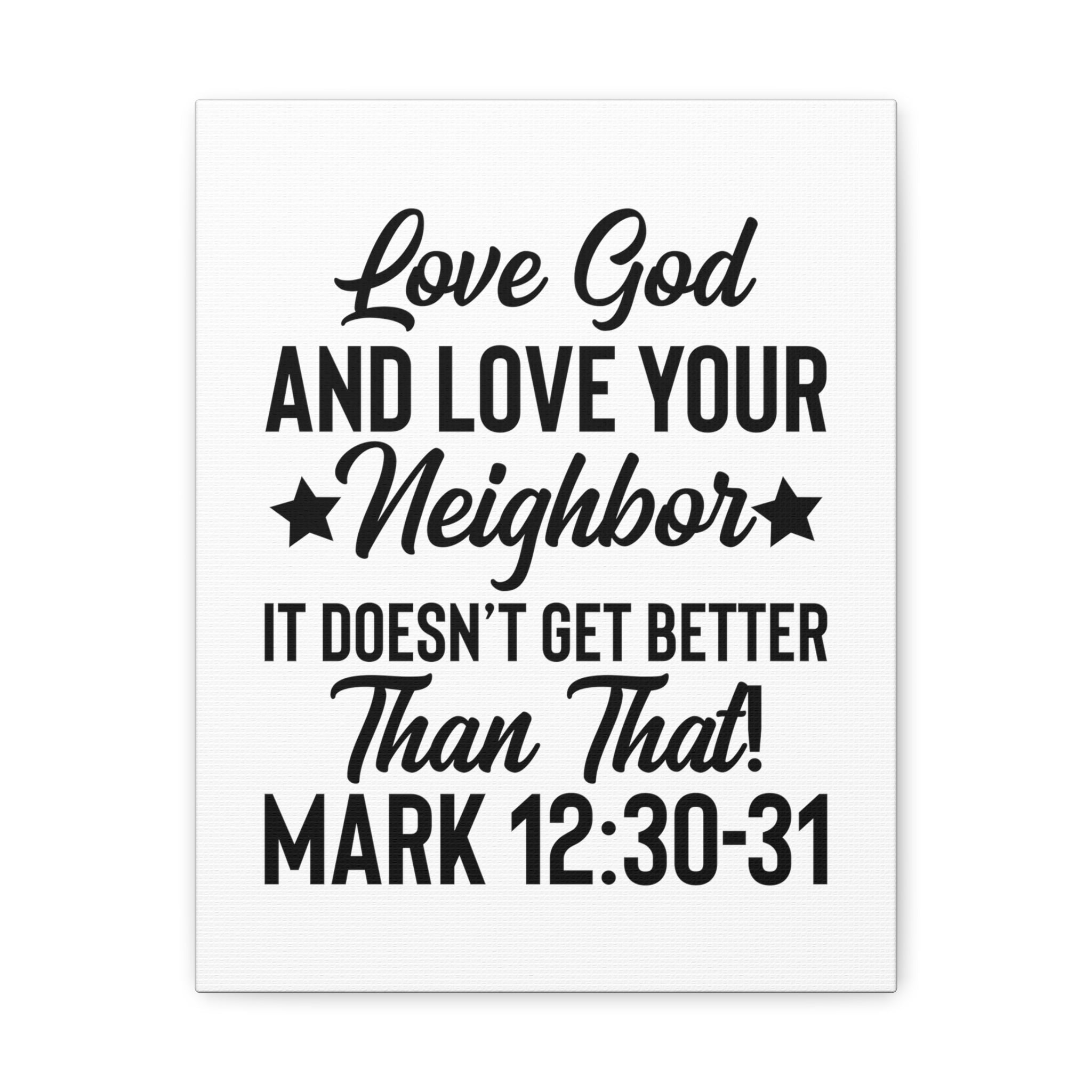 Scripture Walls Mark 12:30-31 Love God Bible Verse Canvas Christian ...