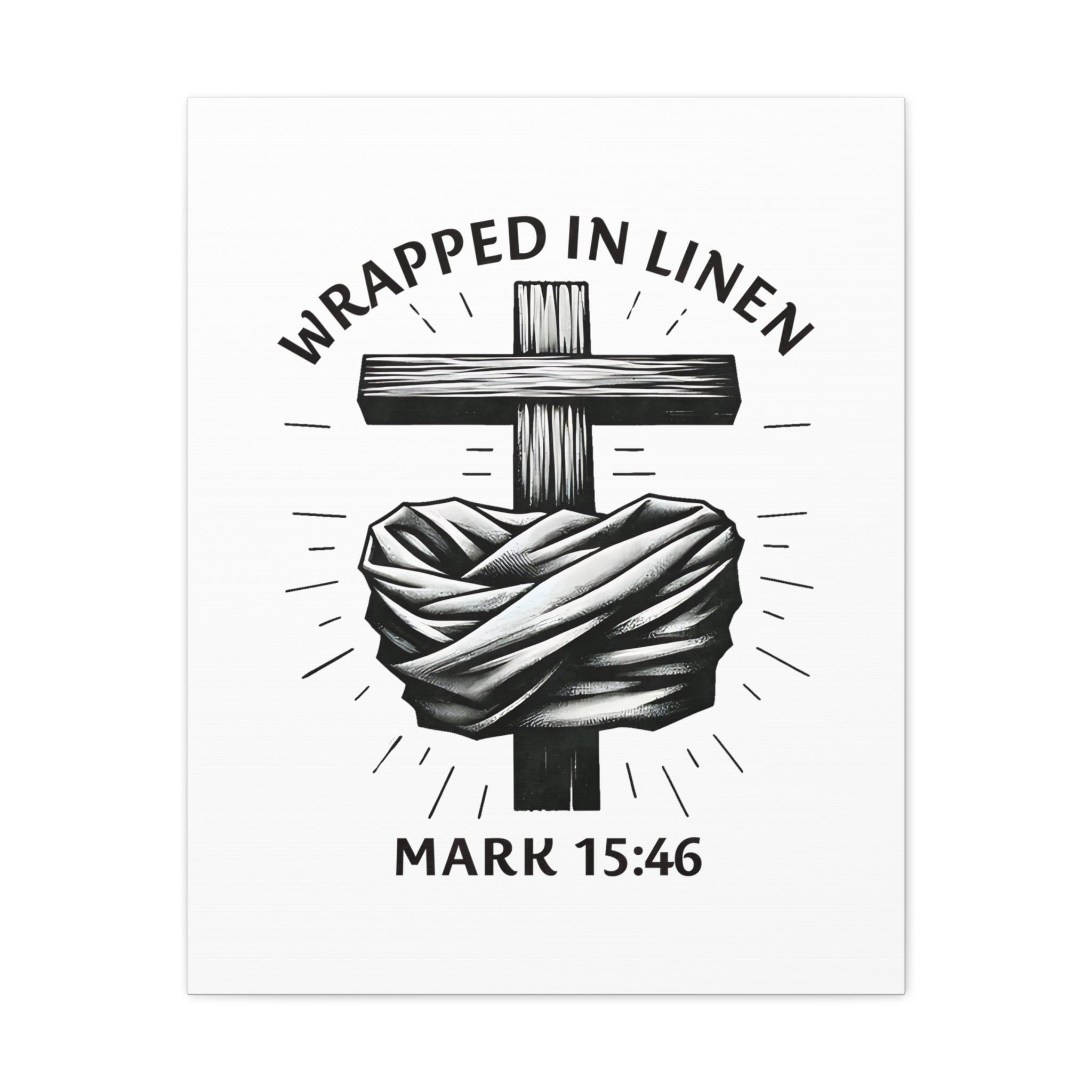 Scripture Walls Mark 15:46 Wrapped in Linen Bible Verse Canvas ...