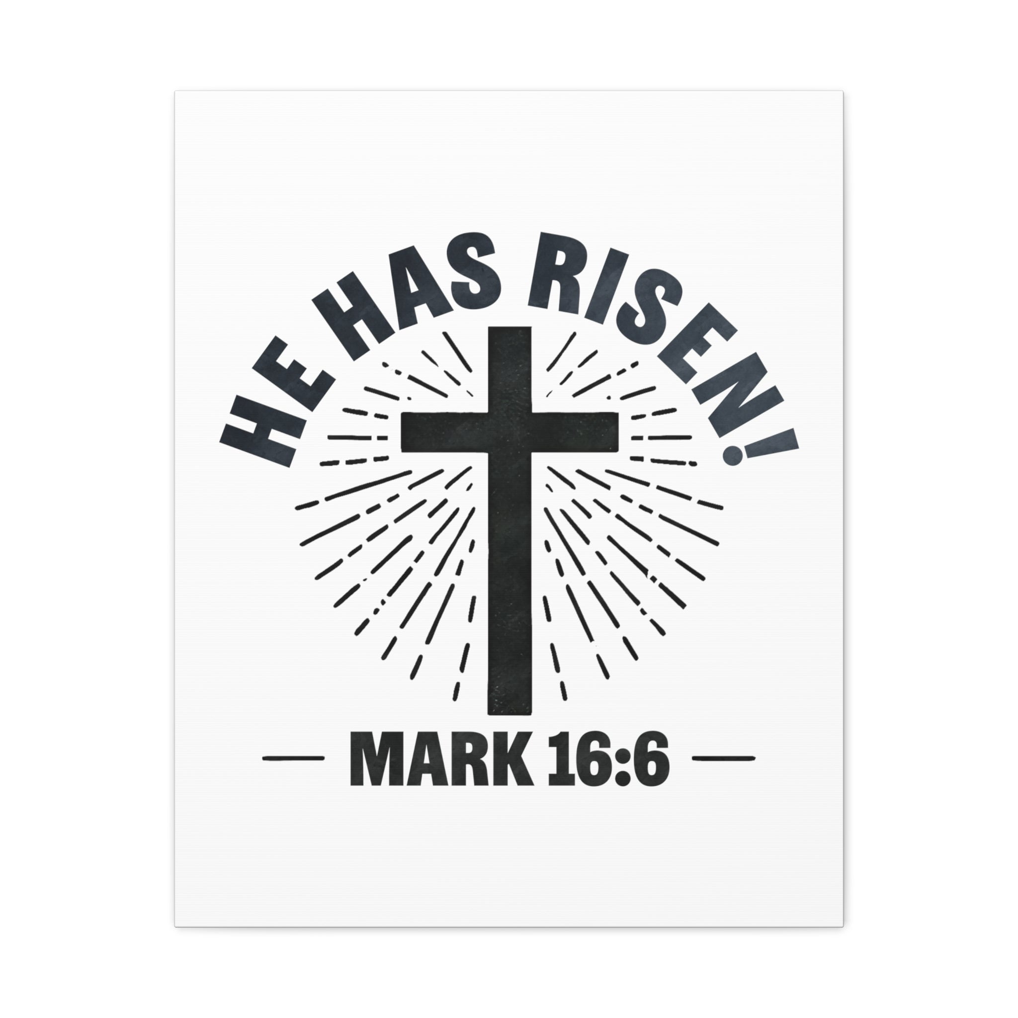 Scripture Walls Mark 16:6 He Has Risen! Cross Bible Verse Canvas ...