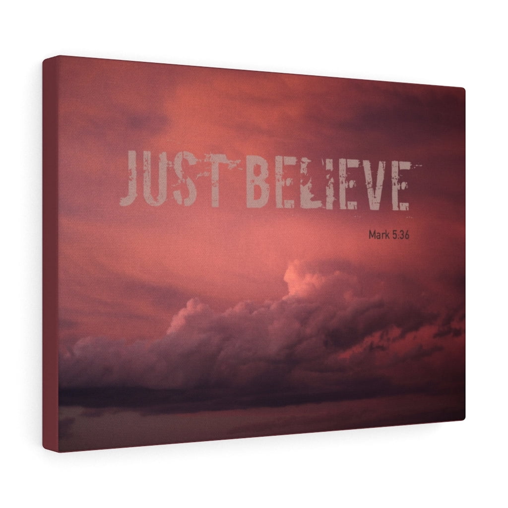 Scripture Walls Mark 5:36 Just Believe Red Bible Verse Canvas Christian ...