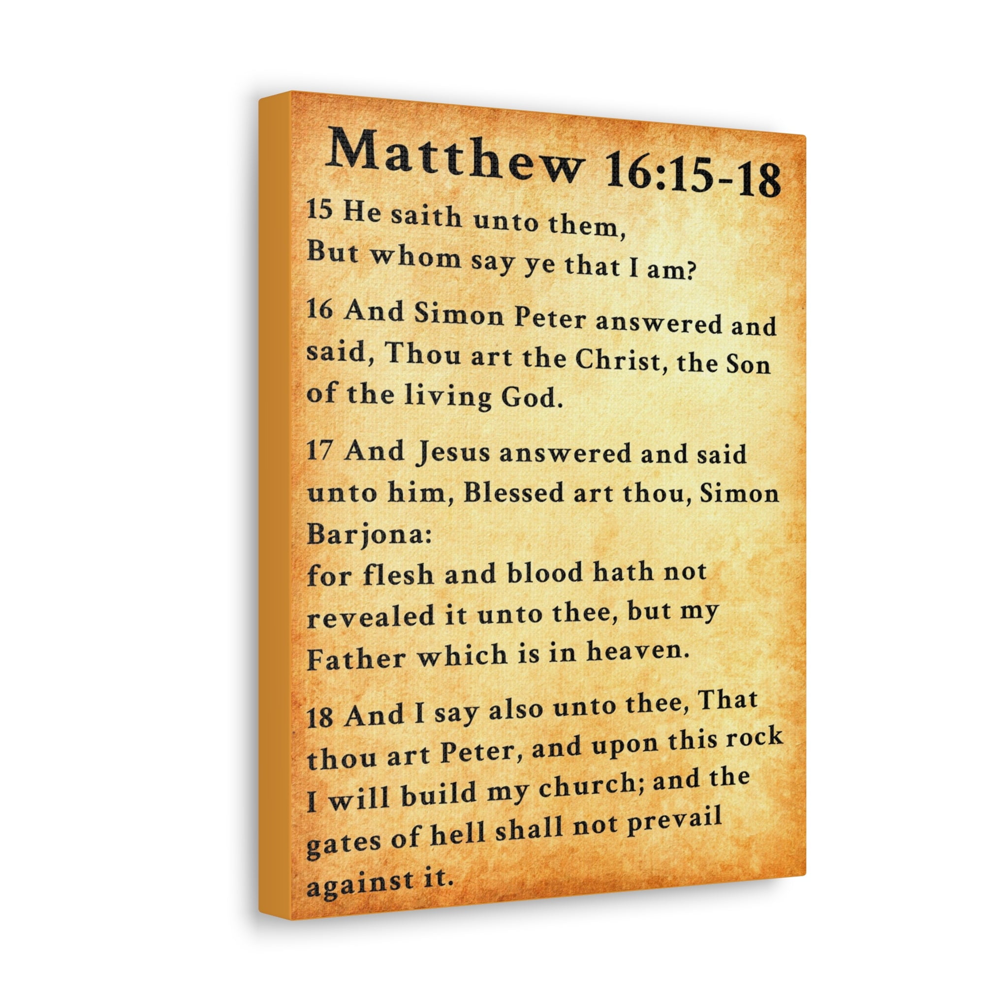 Scripture Walls Matthew 16:15-18 KJV Bible Verse Canvas Christian Wall ...