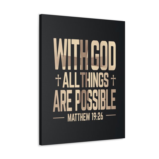 Scripture Walls Matthew 19:26 All Things Possible Bible Verse Canvas Christian Wall Art Ready to ...