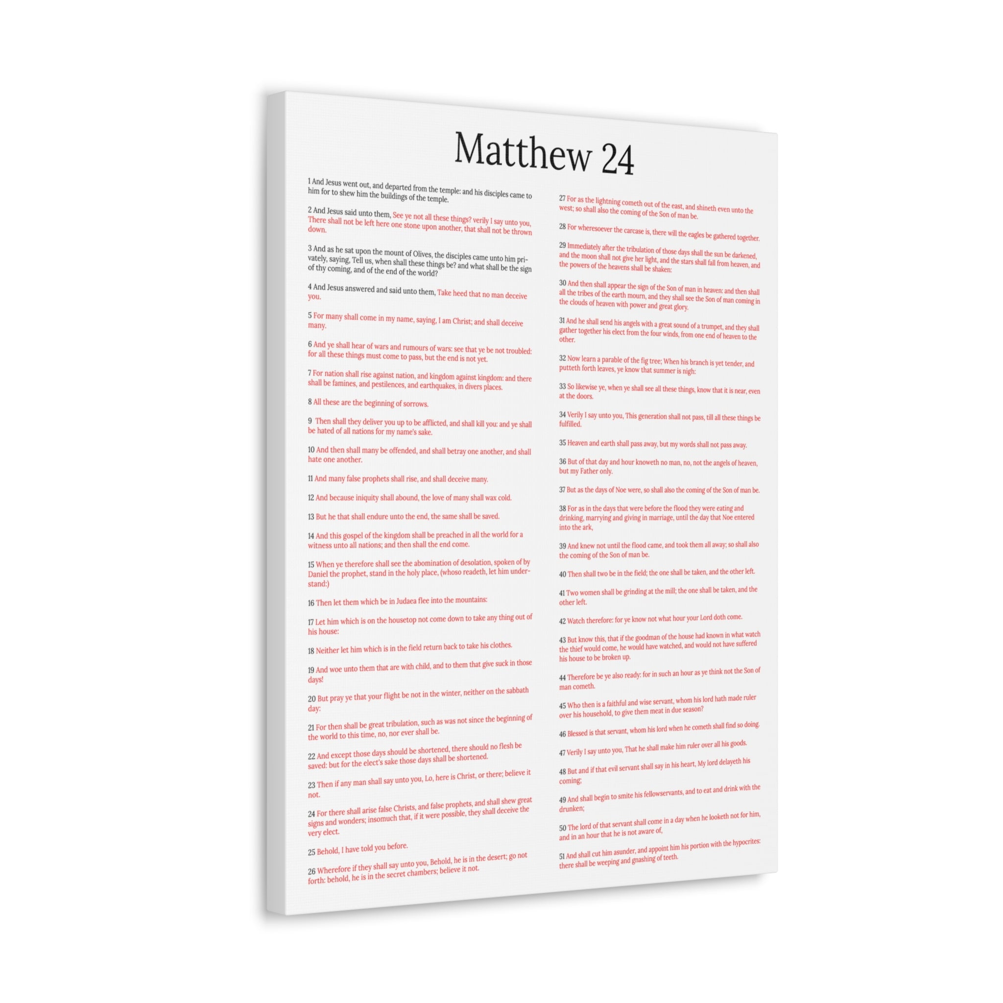 Scripture Walls Matthew 24 Chapter Christ Words in Red Christian Wall ...