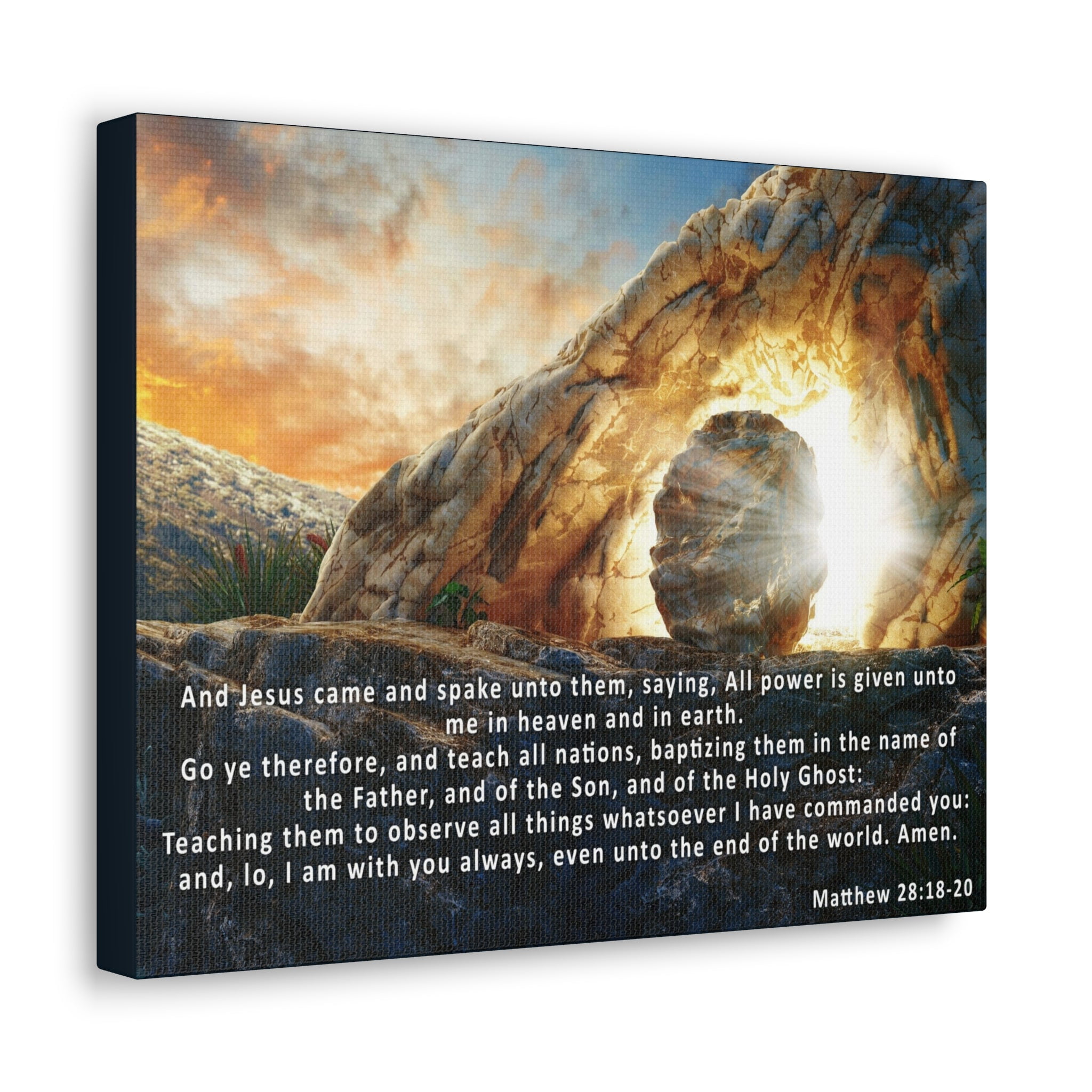 Matthew 28:18-20 The Great Commission Canvas – Christian Wall Art ...