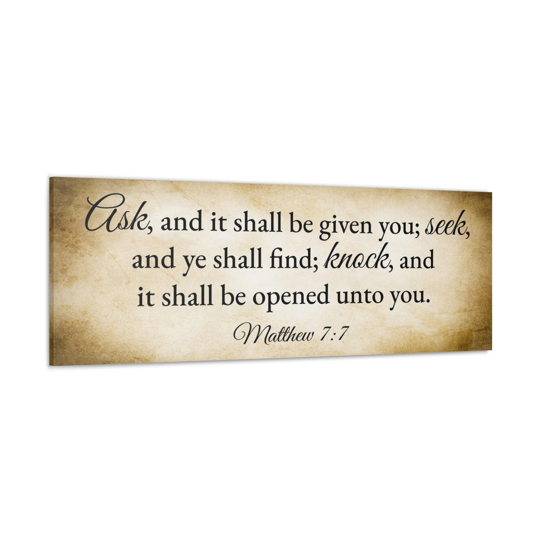 Scripture Walls Matthew 7:7 Gold Bible Verse Canvas Christian Wall Art ...