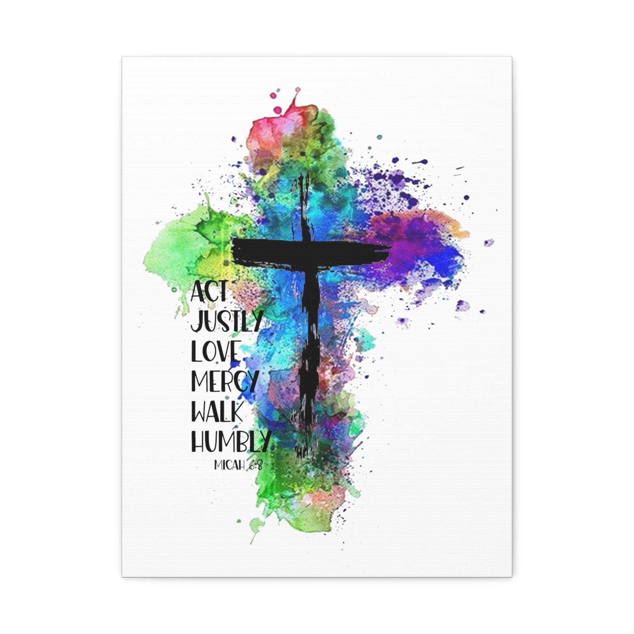 Scripture Walls Micah 6:8 Act Justly Distressed Cross Bible Verse ...