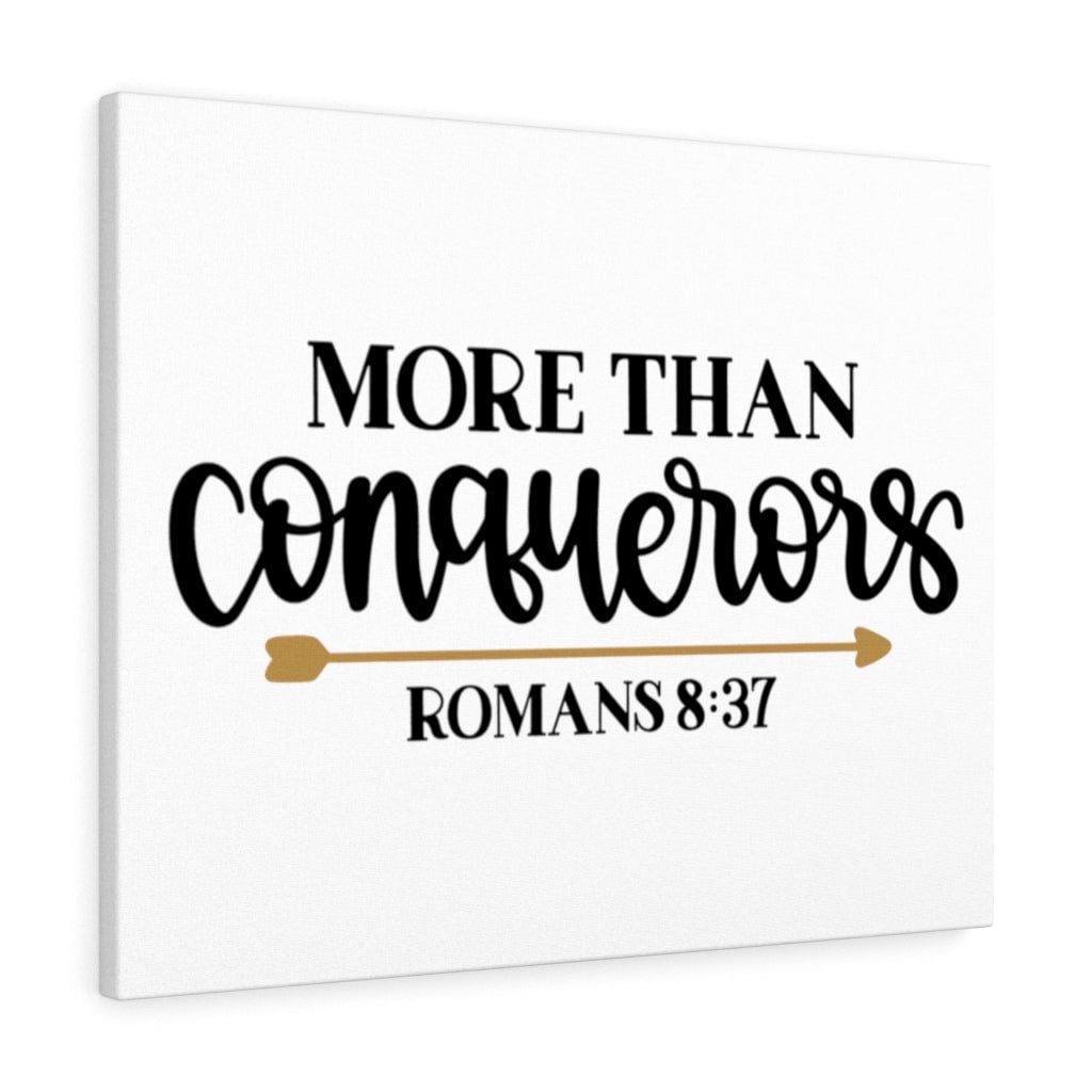 Scripture Walls More Than Conquerors Romans 8:37 Bible Verse Canvas ...