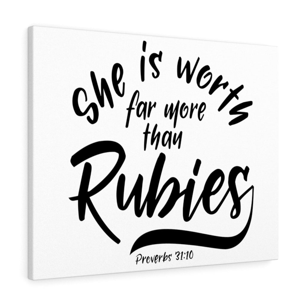 Scripture Walls More Than Rubies Proverbs 31:10 Bible Verse Canvas ...