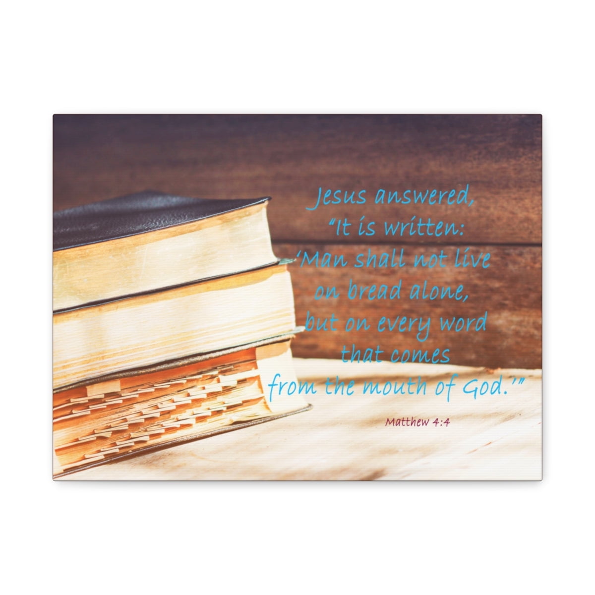 Scripture Walls Mouth Of God Matthew 4:4 Bible Verse Canvas Christian ...