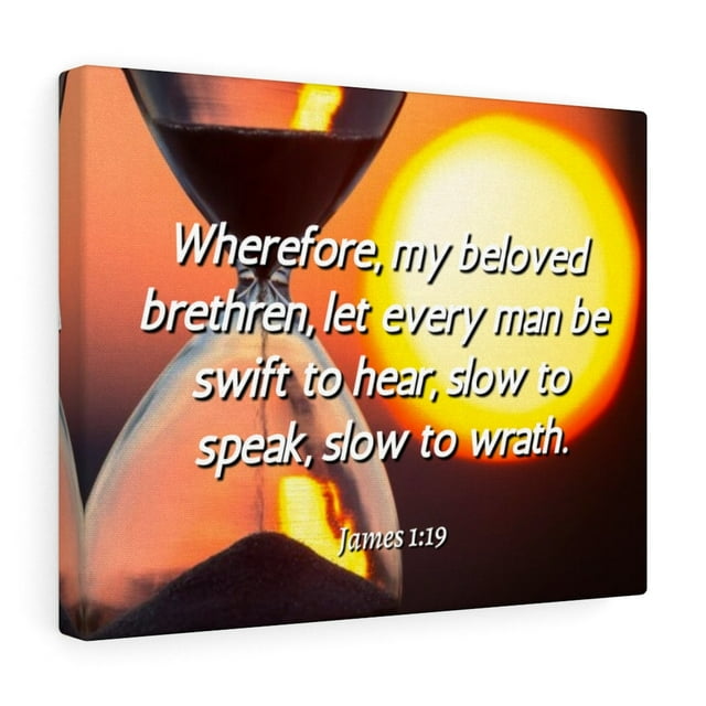 Scripture Walls My Beloved Brethren James 1:19 Bible Verse Canvas ...