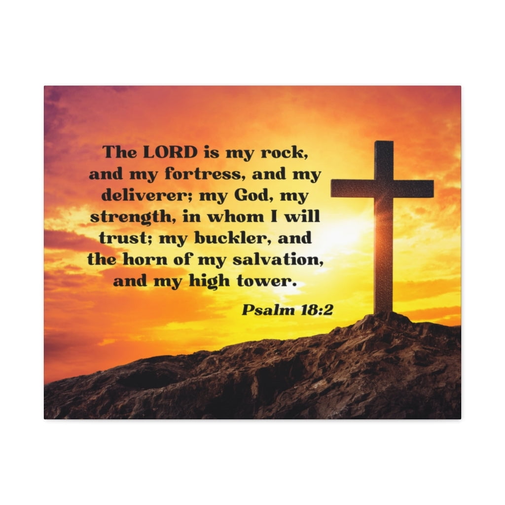 Scripture Walls Psalm 18:2 My God Bible Verse Canvas Christian Wall Art ...