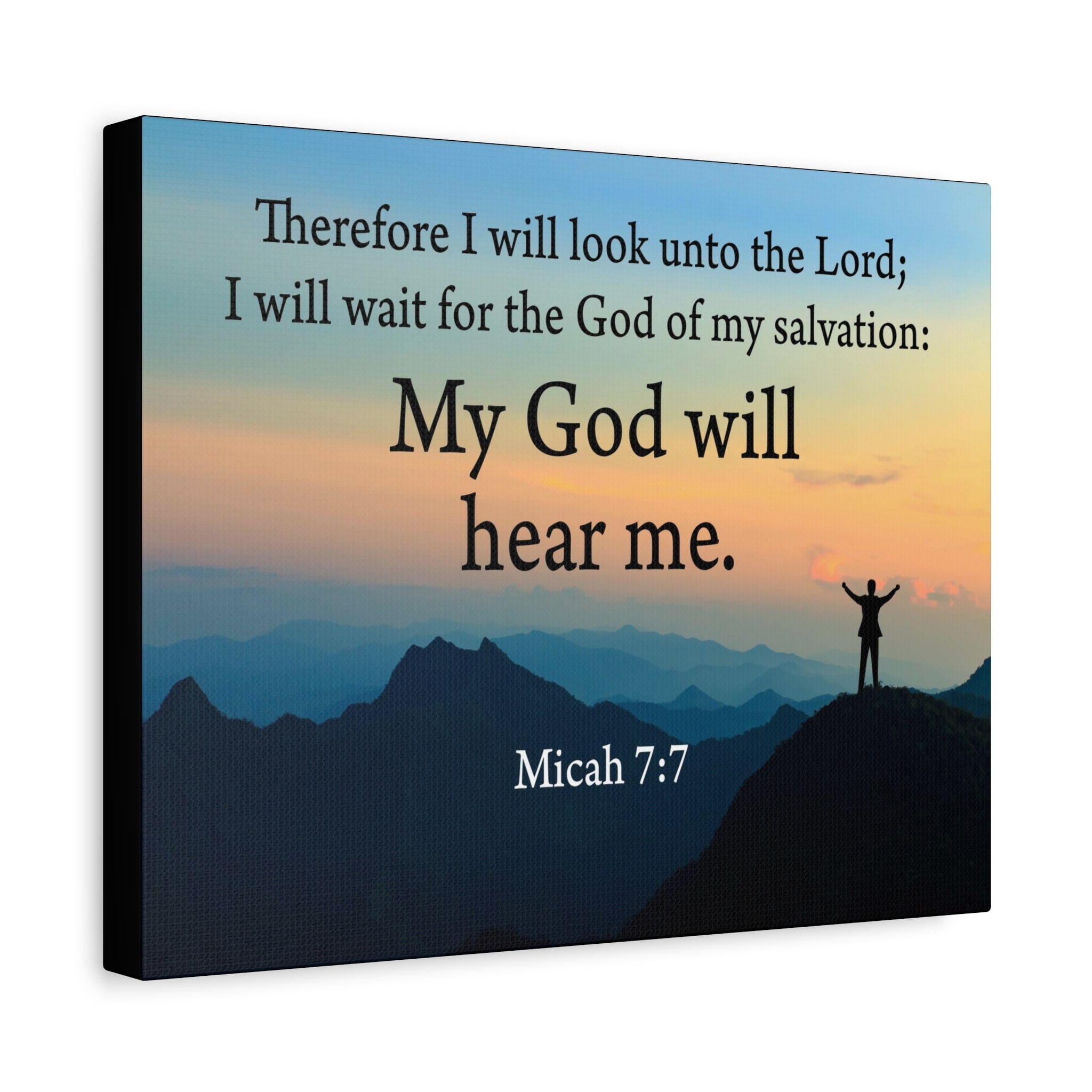 Scripture Walls My God Will Hear Me Micah 7:7 Bible Verse Canvas ...