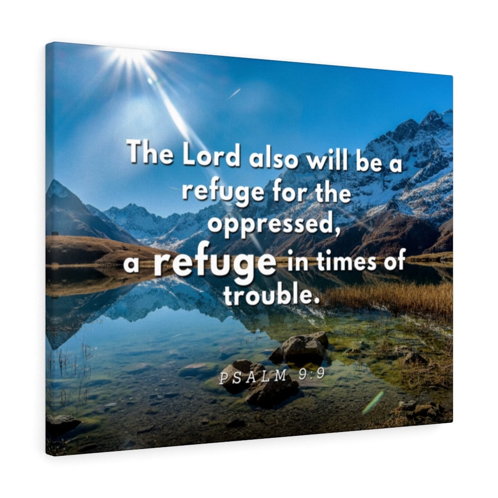 Scripture Walls Psalm 9:9 My Refuge Bible Verse Canvas Christian Wall ...