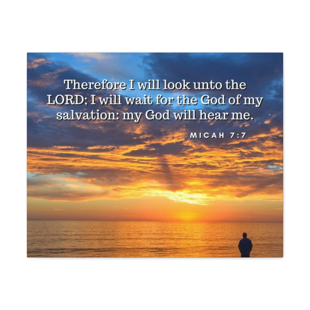 Scripture Walls My Salvation Micah 7:7 Bible Verse Canvas Christian ...