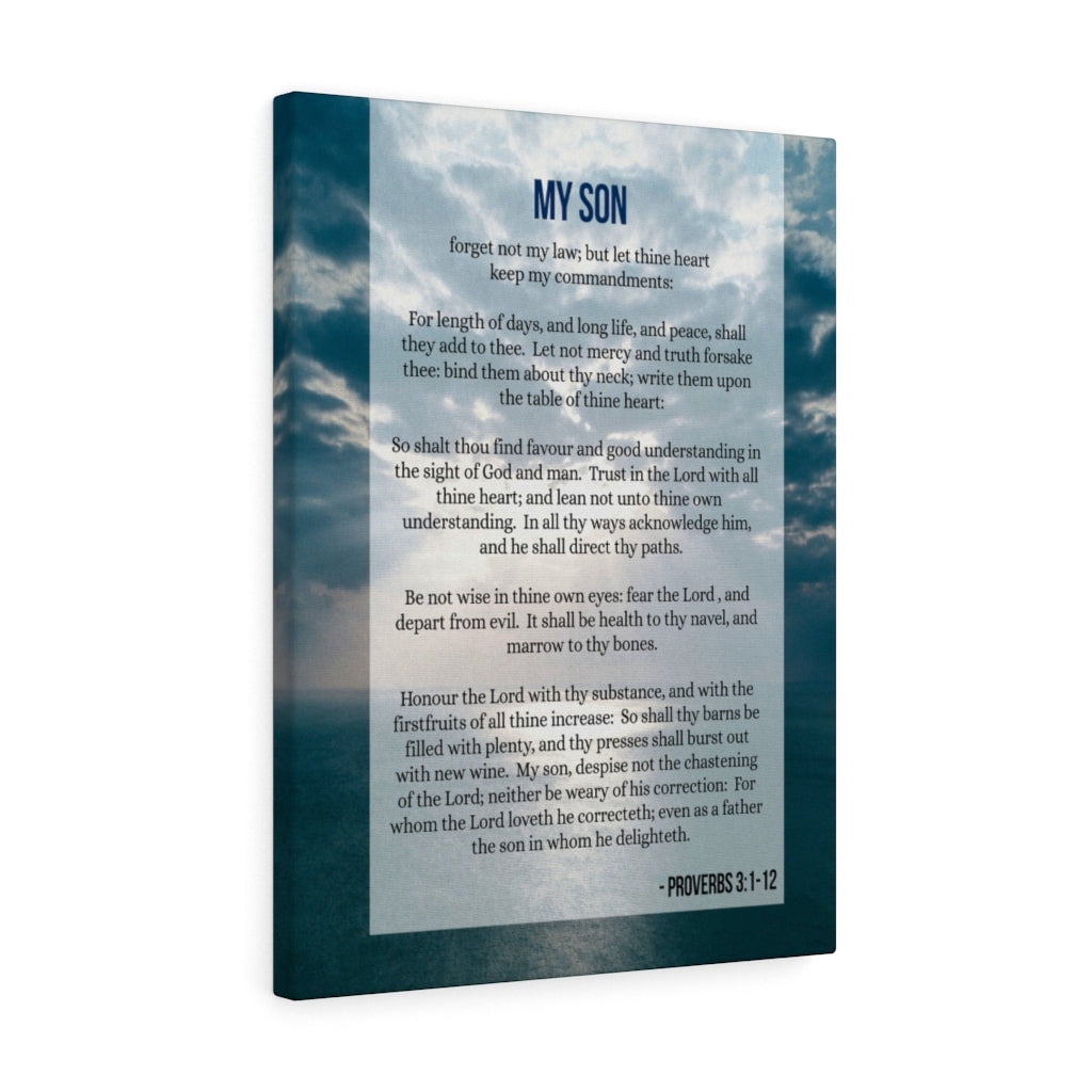 Scripture Walls My Son Proverbs 3:112 Bible Verse Canvas Christian Wall ...