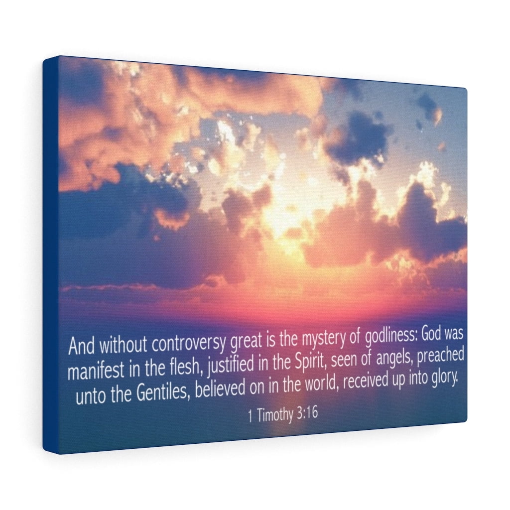 Scripture Walls Mystery of Godliness 1 Timothy 3:16 Bible Verse Canvas ...
