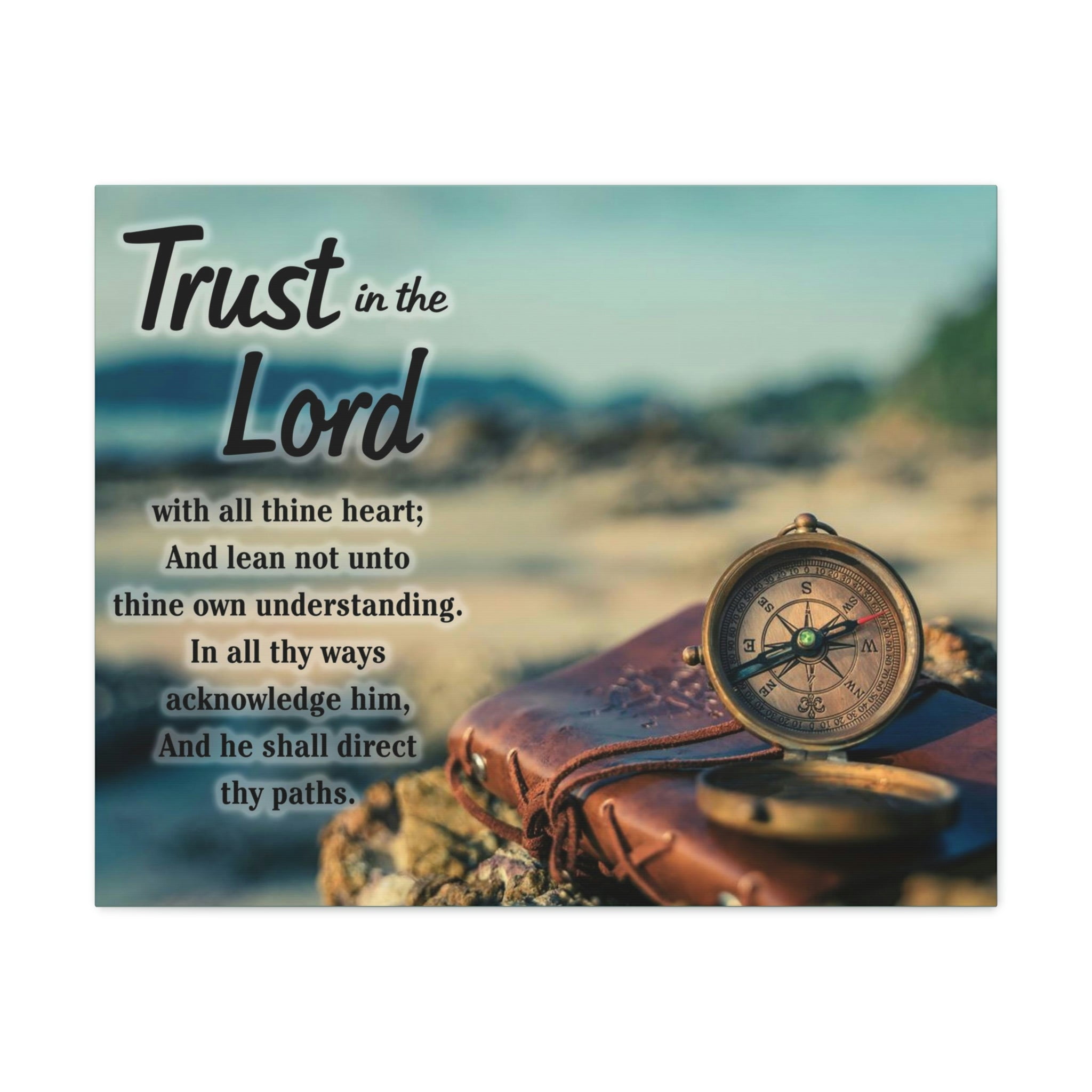 Scripture Walls Nautical Compass Proverbs 3:5 Bible Verse Canvas ...