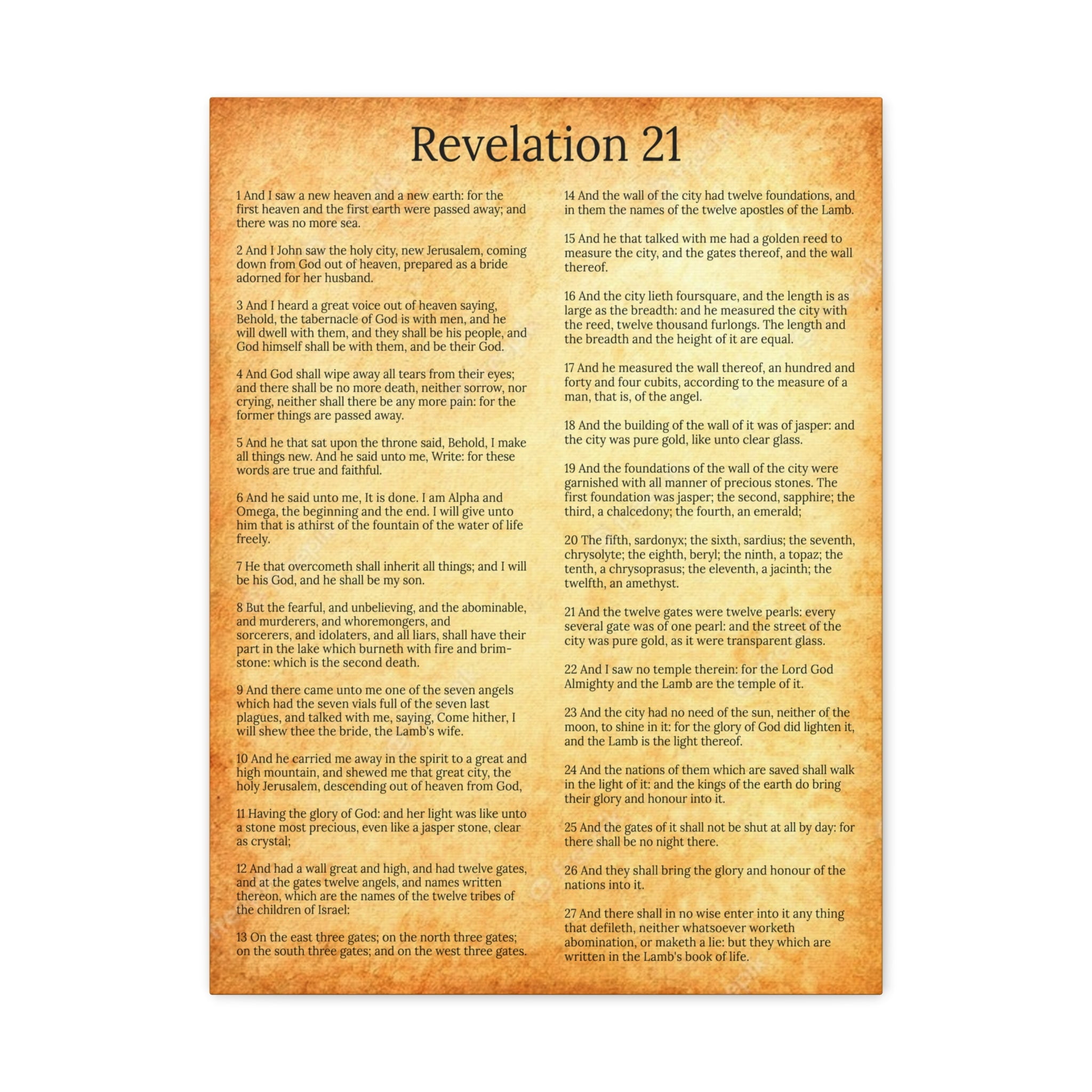 Scripture Walls New Heaven and New Earth Revelation 21 Gold Chapter ...