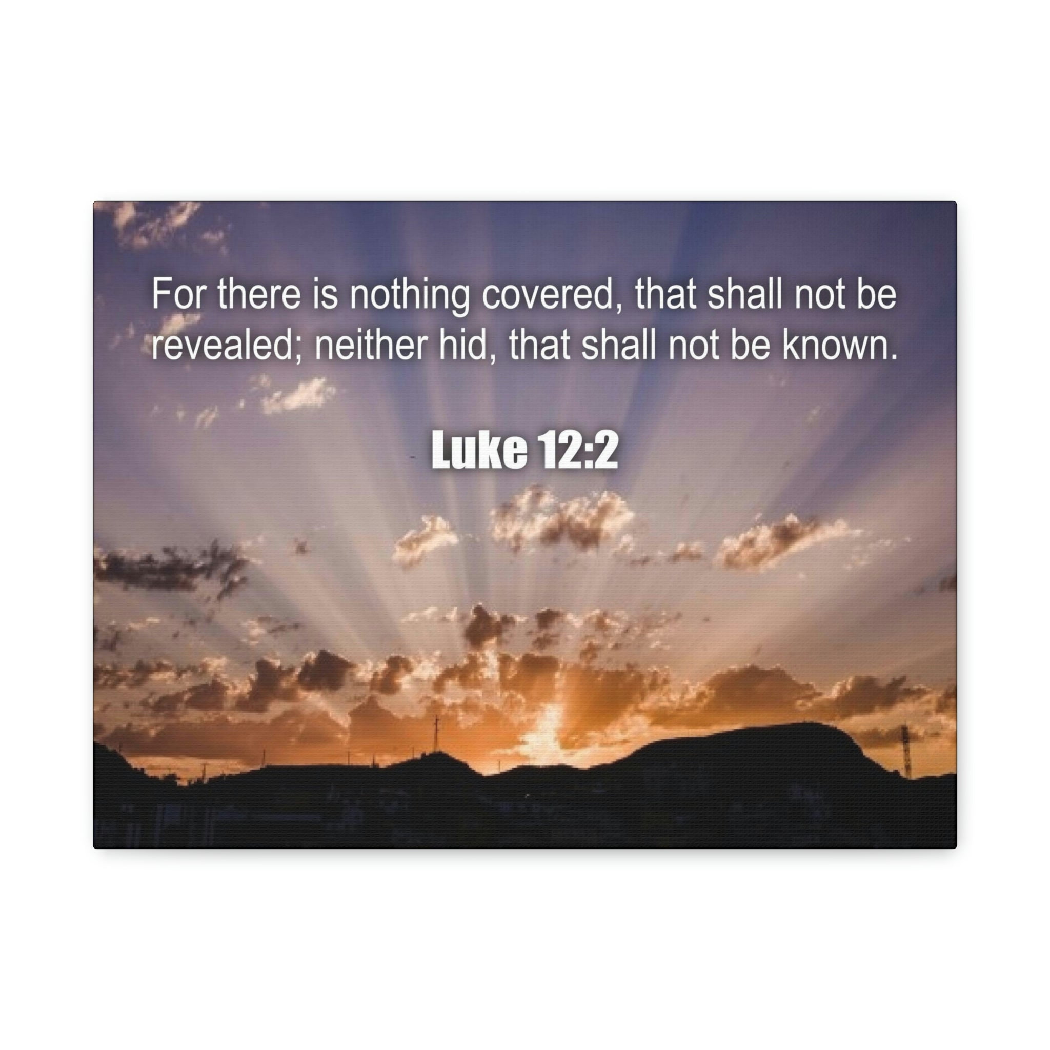 Scripture Walls Nothing Covered Luke 12:2 Bible Verse Canvas Christian ...