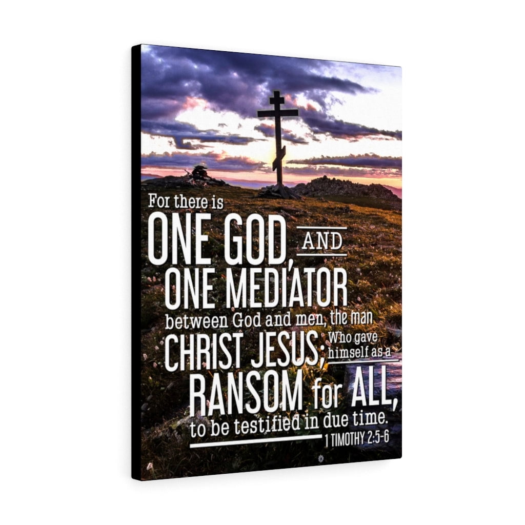 Scripture Walls One God 1 Timothy 2:5‭‬6 Bible Verse Canvas Christian ...