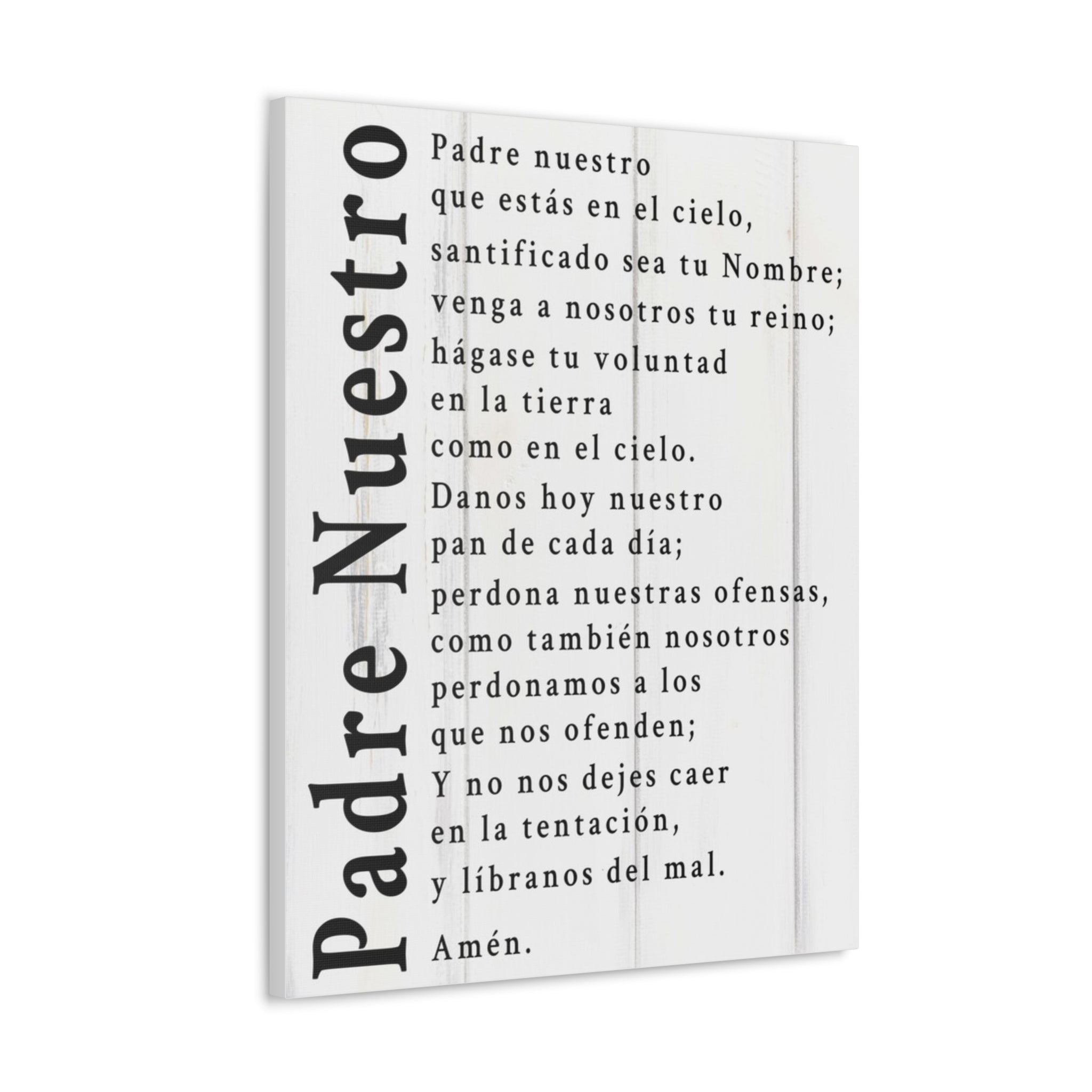 Scripture Walls Padre Nuestro Lord's Prayer Spanish White Canvas ...