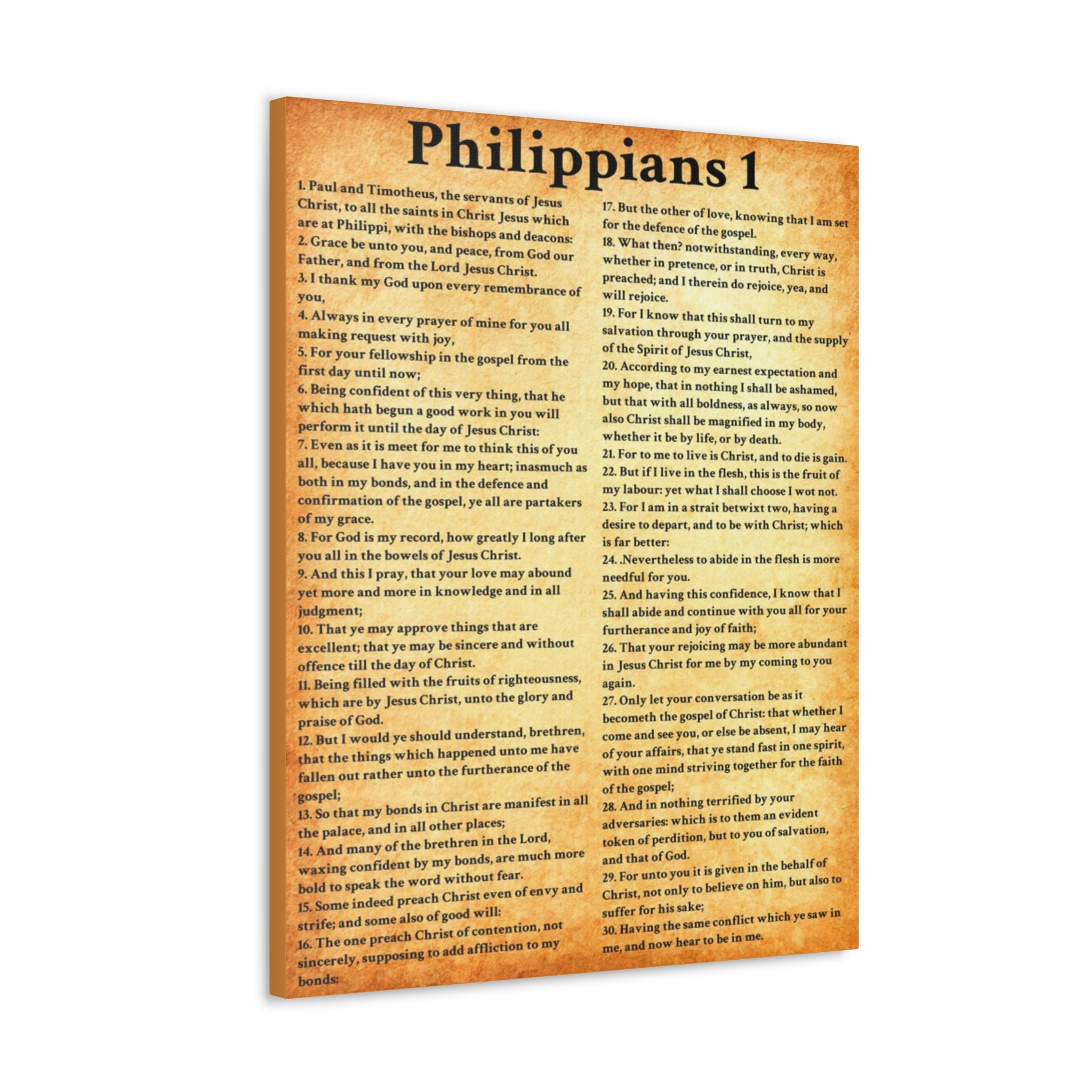 Scripture Walls Philippians 1 Chapter Gold Bible Canvas Christian Wall Art Ready to Hang ...