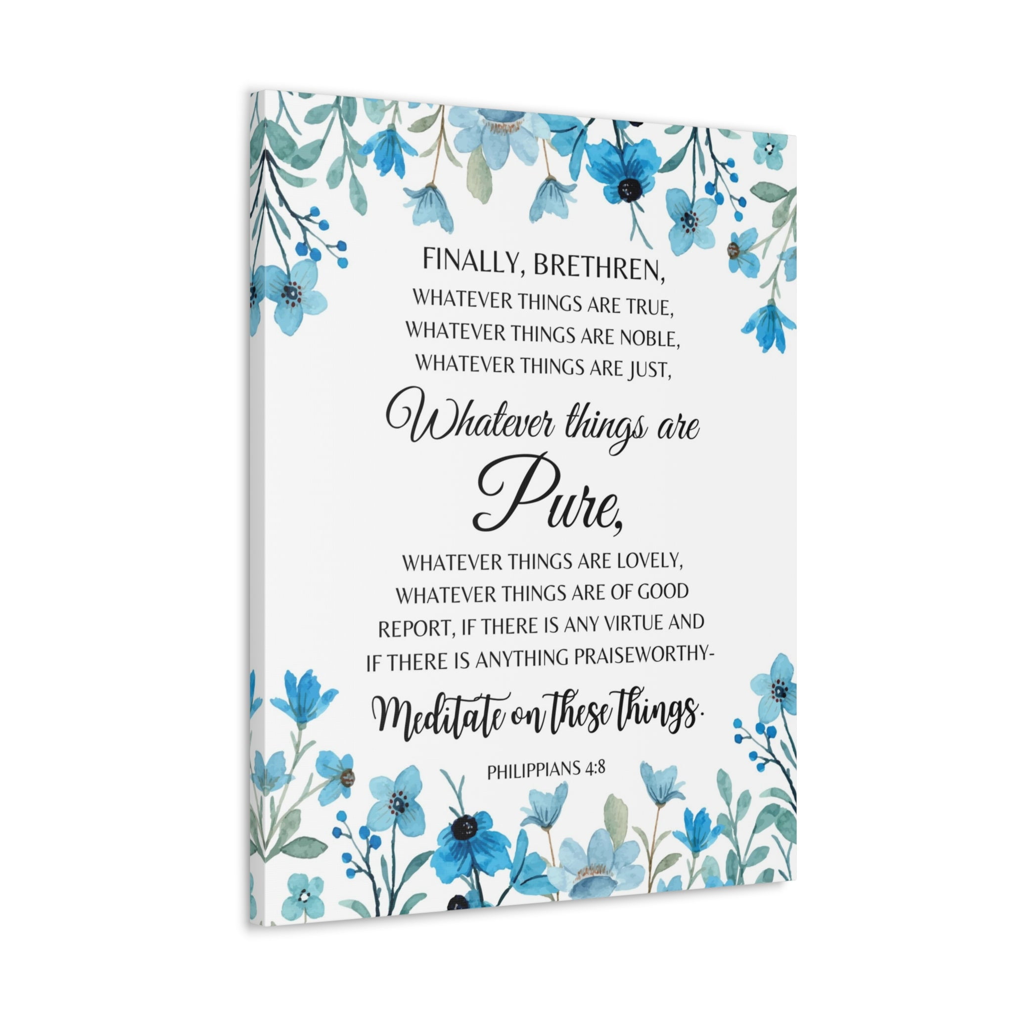 Scripture Walls Philippians 4:8 Meditate on Pure Things Bible Verse ...