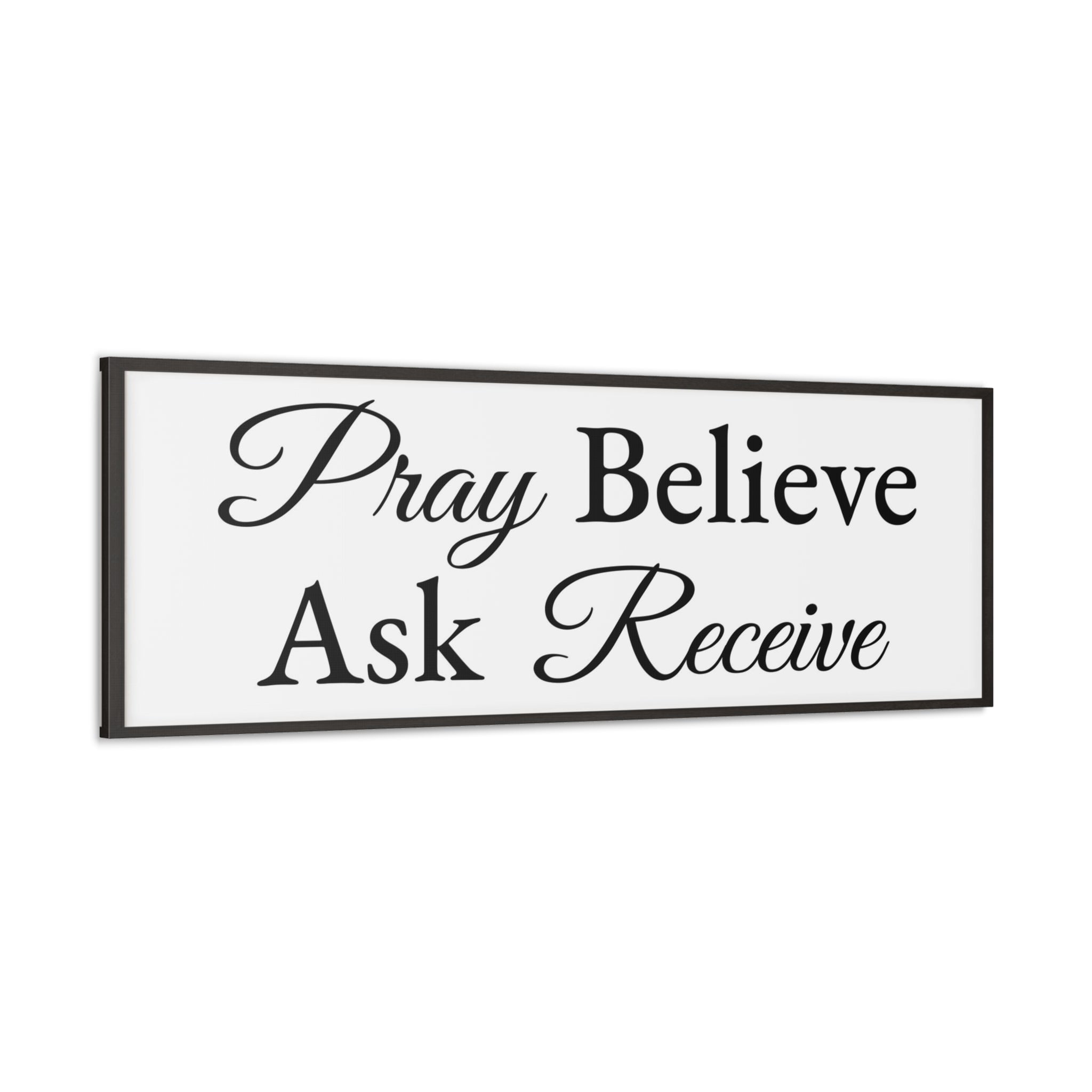 Pray Believe Ask Receive Mark 11:24 White Bible Verse Canvas Christian ...