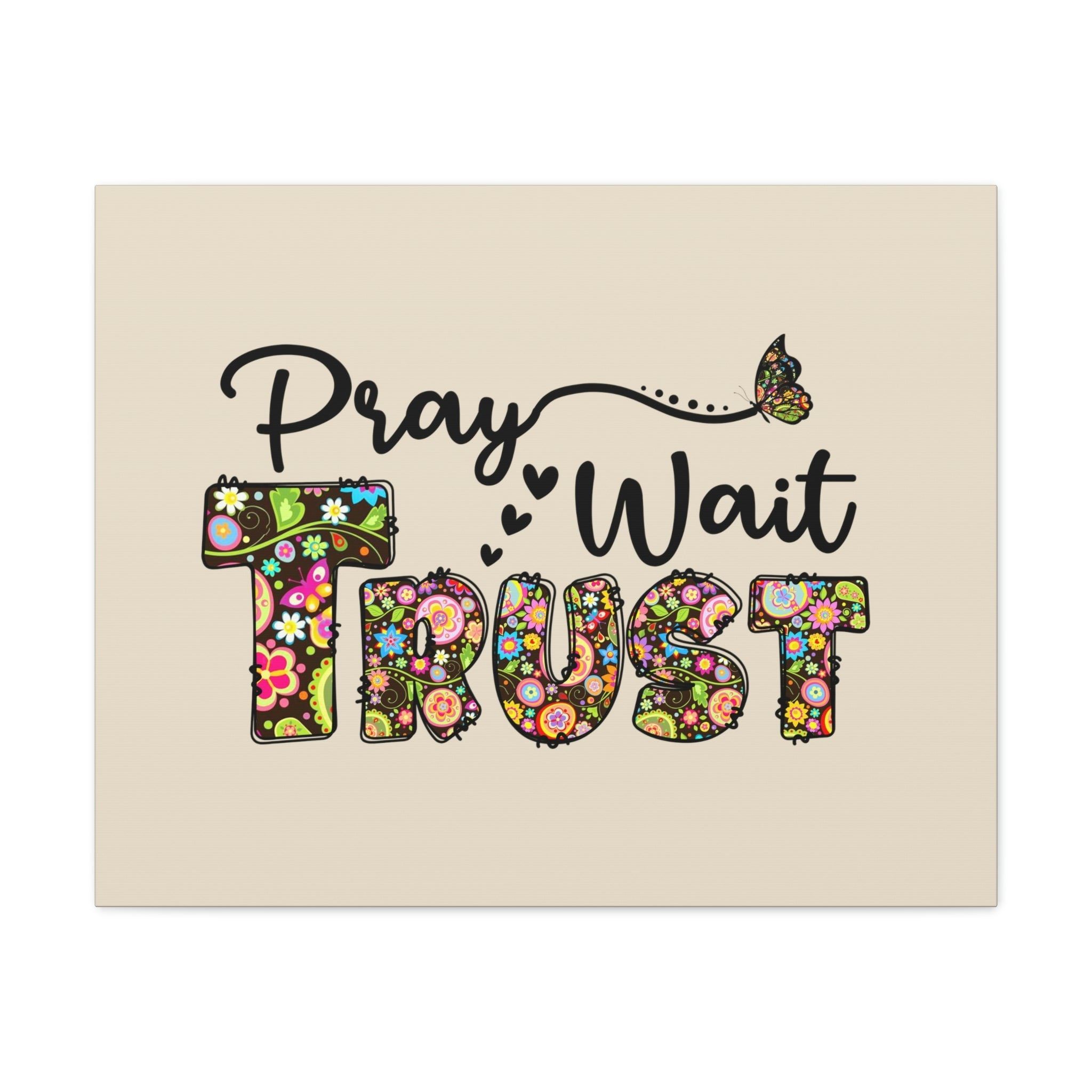 Scripture Walls Pray, Wait, Trust Romans 15:13 Floral Pastel Bible ...