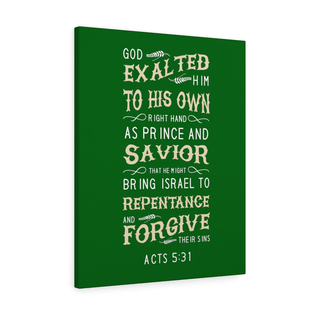 Scripture Walls Prince and Savior Acts 5:31 Bible Verse Canvas ...