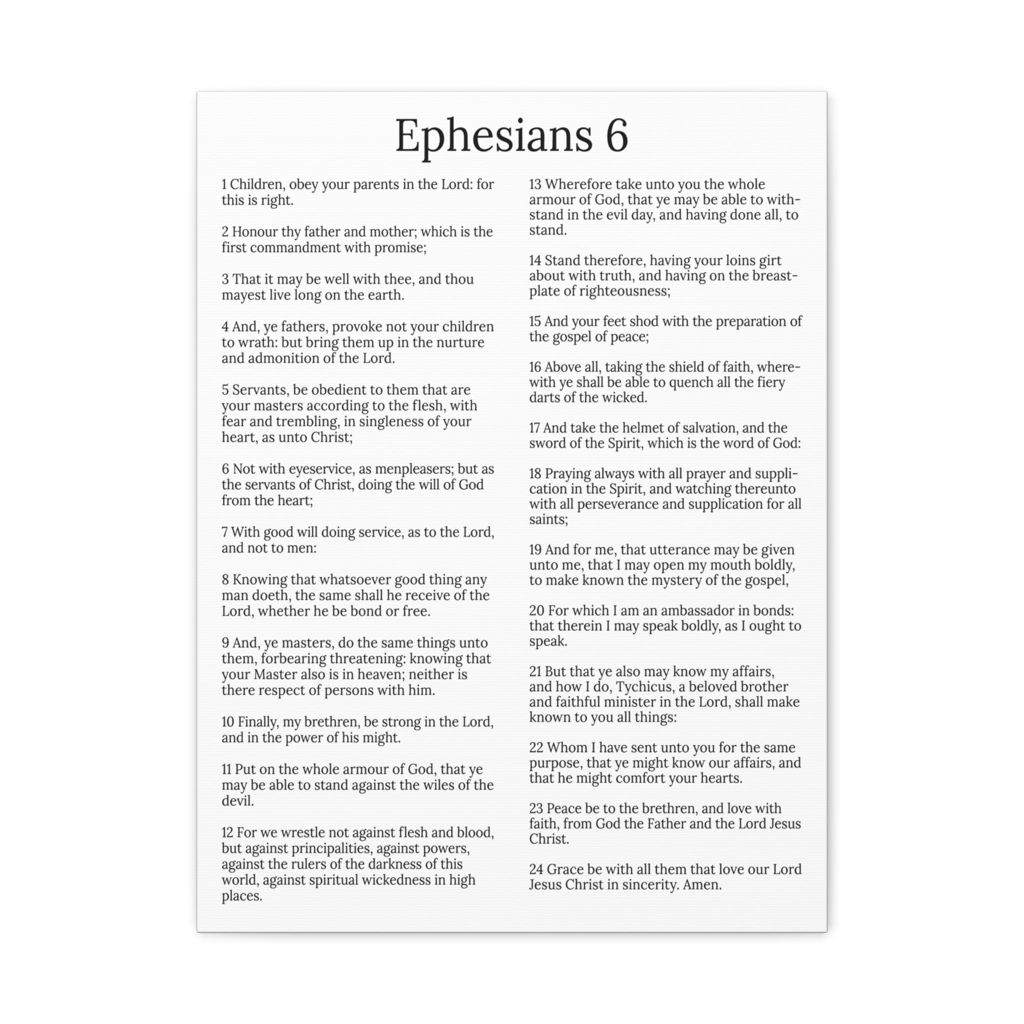 Scripture Walls Protection of the Believer Ephesians 6 Chapter White ...