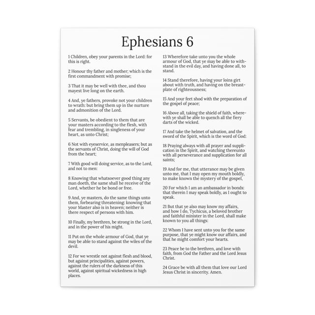 Scripture Walls Protection of the Believer Ephesians 6 Chapter White ...