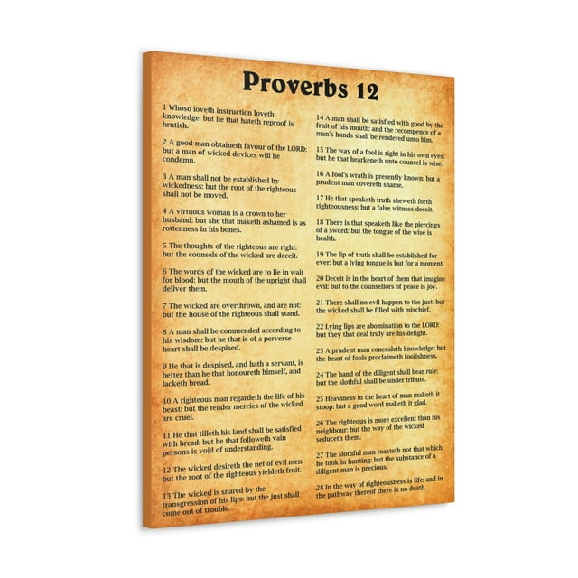 Scripture Walls Proverbs 12 Chapter Gold Bible Canvas Christian Wall ...