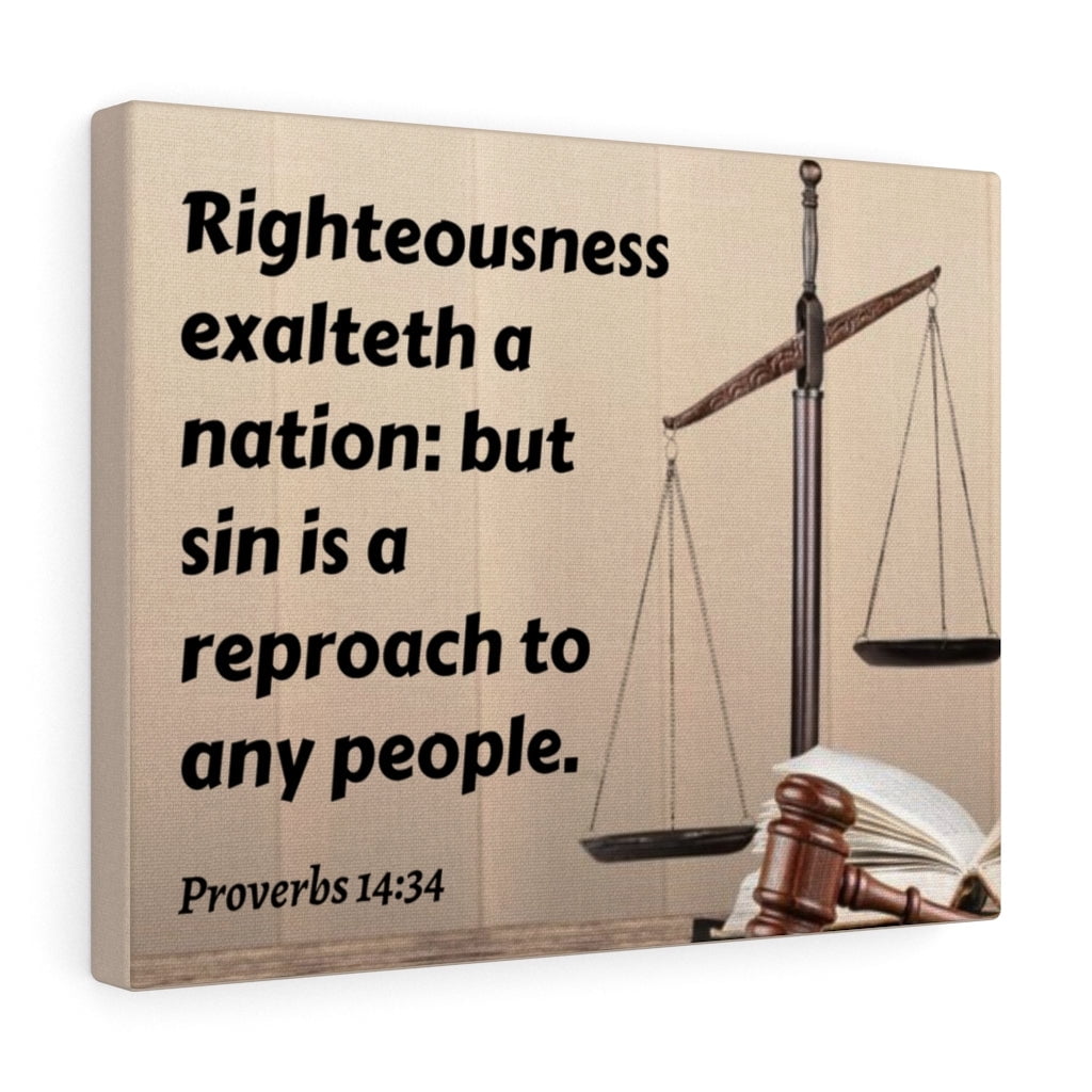Scripture Walls Proverbs 14:34 Righteousness Bible Verse Canvas ...