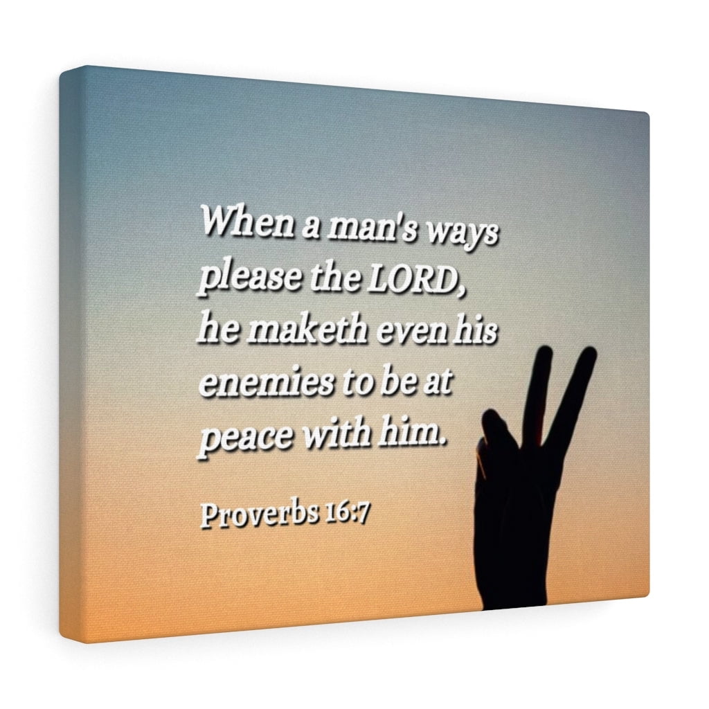 Scripture Walls Proverbs 16:7 At Peace Bible Verse Canvas Christian ...