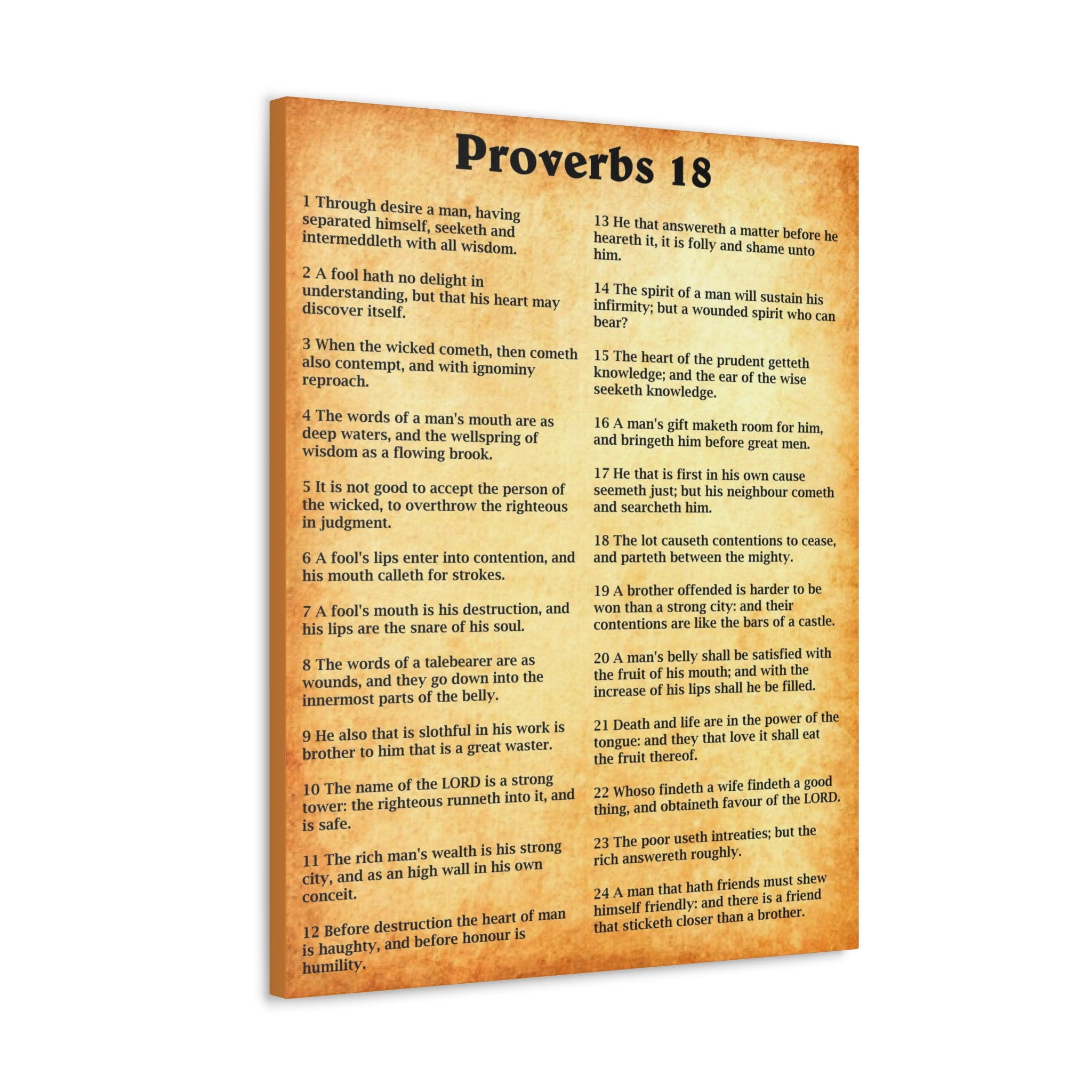 Scripture Walls Proverbs 18 Chapter Gold Bible Canvas Christian Wall ...