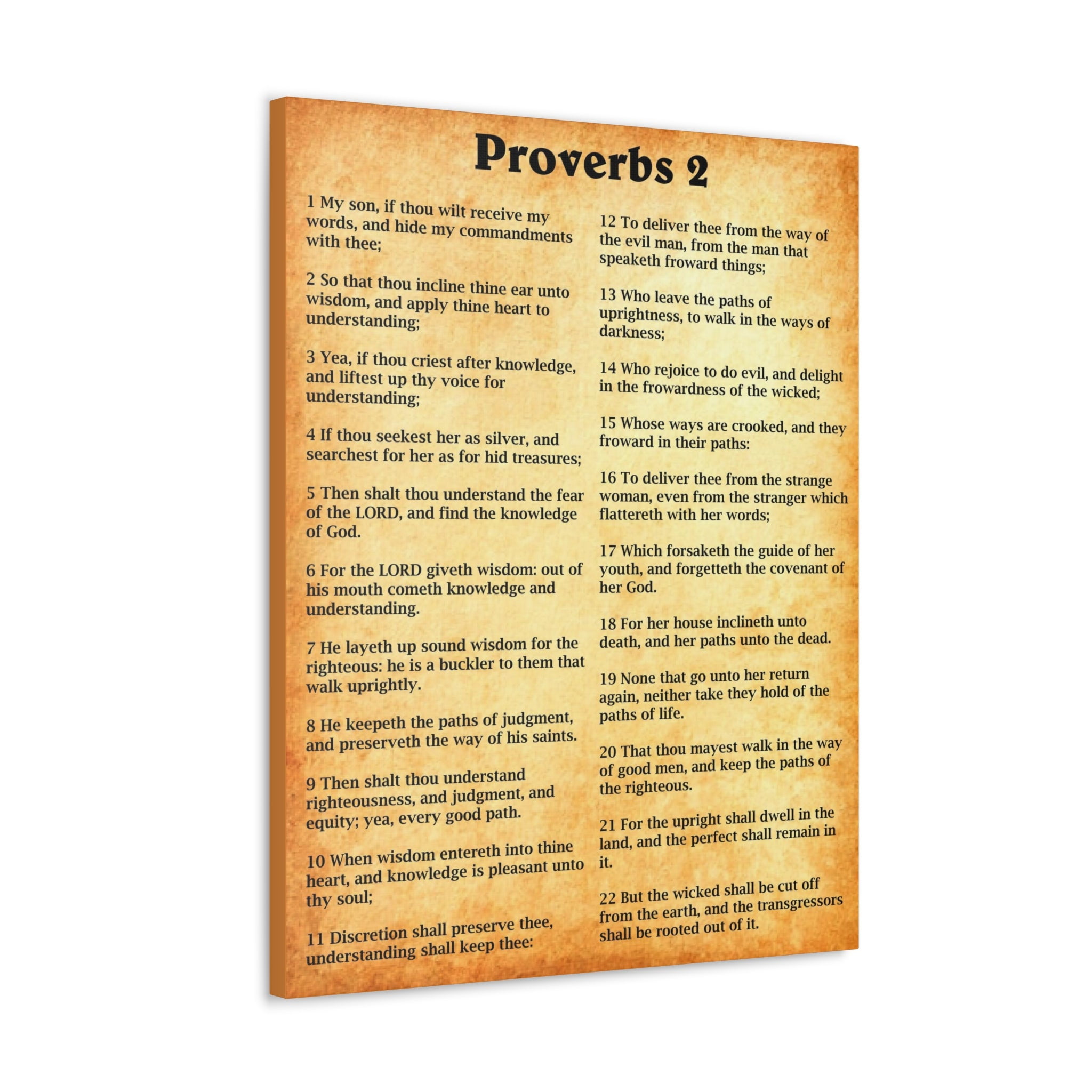 Scripture Walls Proverbs 2 Chapter Gold Bible Canvas Christian Wall Art ...