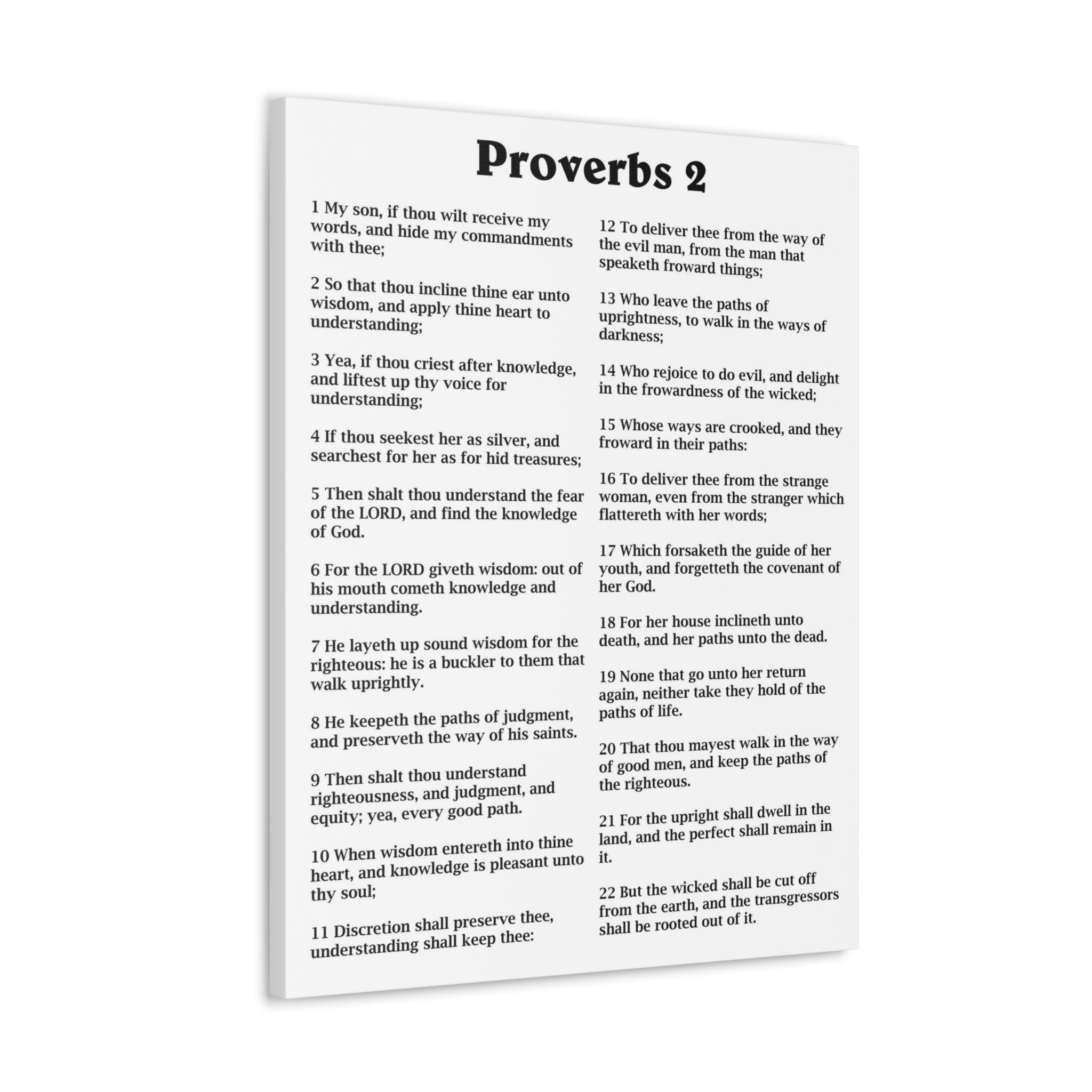 Scripture Walls Proverbs 2 Chapter White Bible Canvas Christian Wall ...
