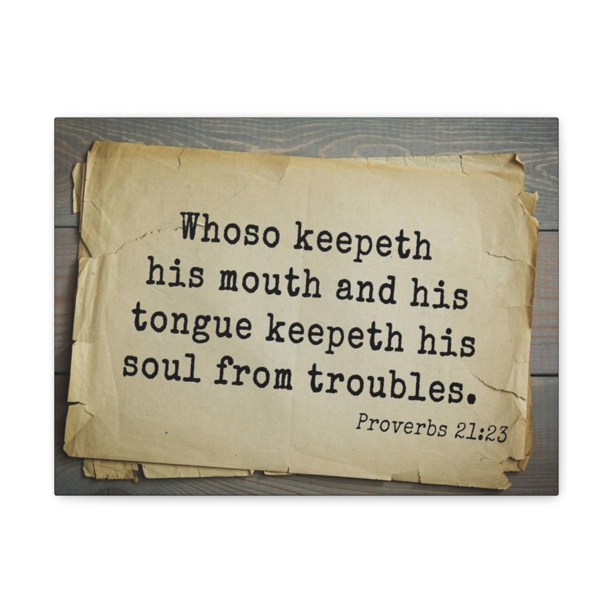 Scripture Walls Proverbs 21:23 Soul From Troubles Bible Verse Canvas ...