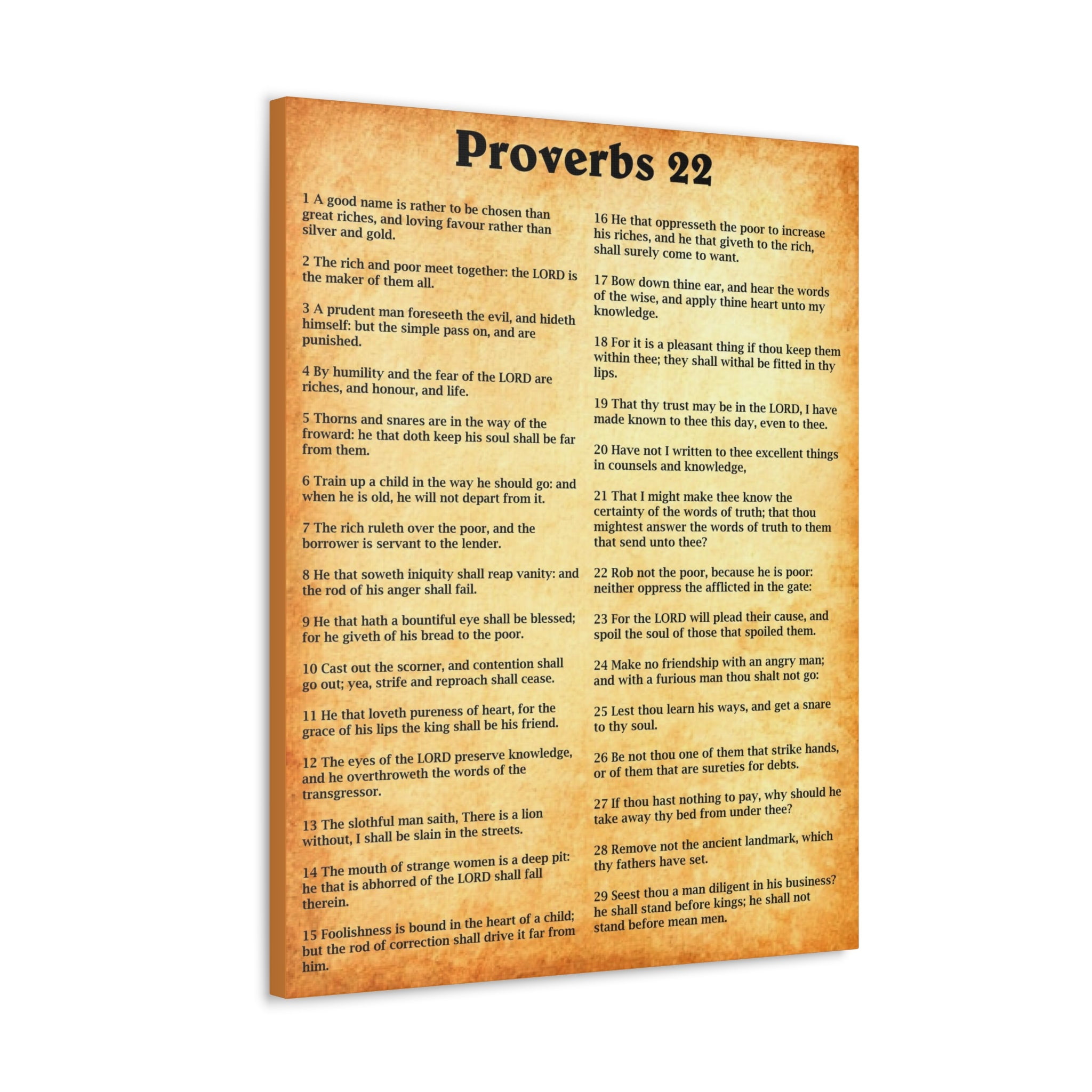 Scripture Walls Proverbs 22 Chapter Gold Bible Canvas Christian Wall Scripture Walls Proverbs 22 Chapter Gold Bible Canvas Christian Wall
