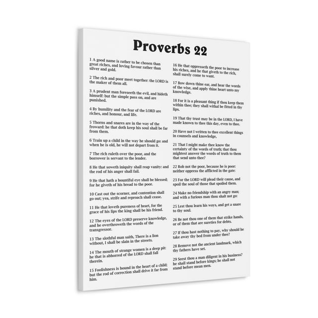 Scripture Walls Proverbs 22 Chapter White Bible Canvas Christian Wall ...